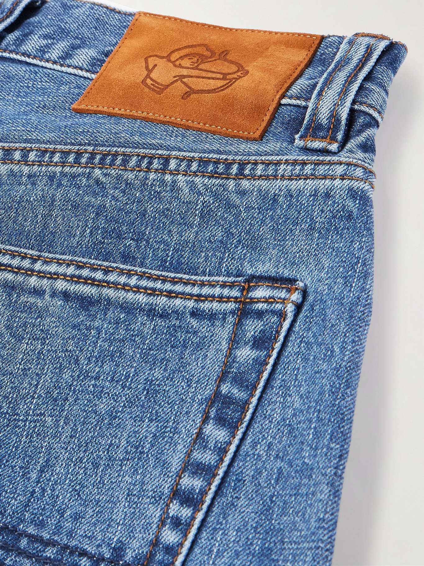 Blue Tapered Selvedge Jeans | DRAKE'S | MR PORTER