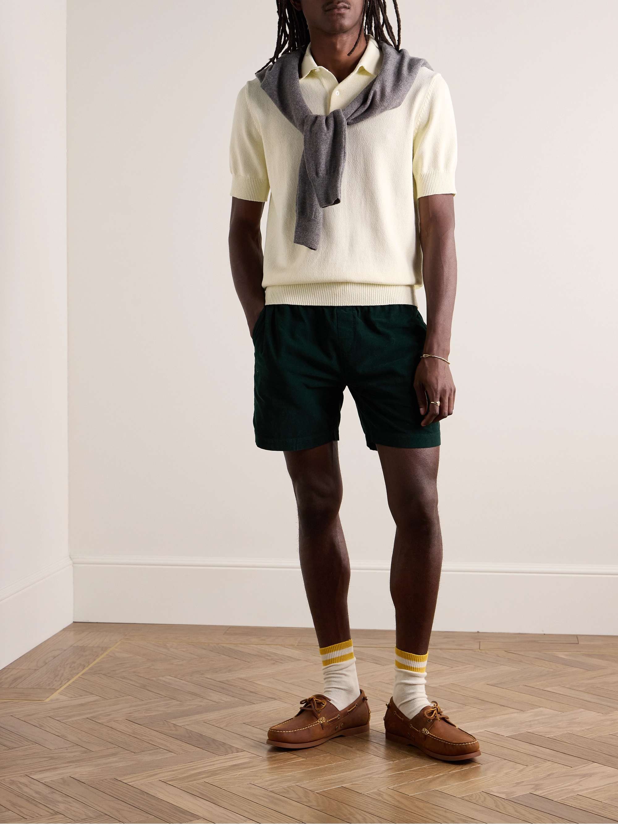 Ecru Cotton Polo Shirt | DRAKE'S | MR PORTER