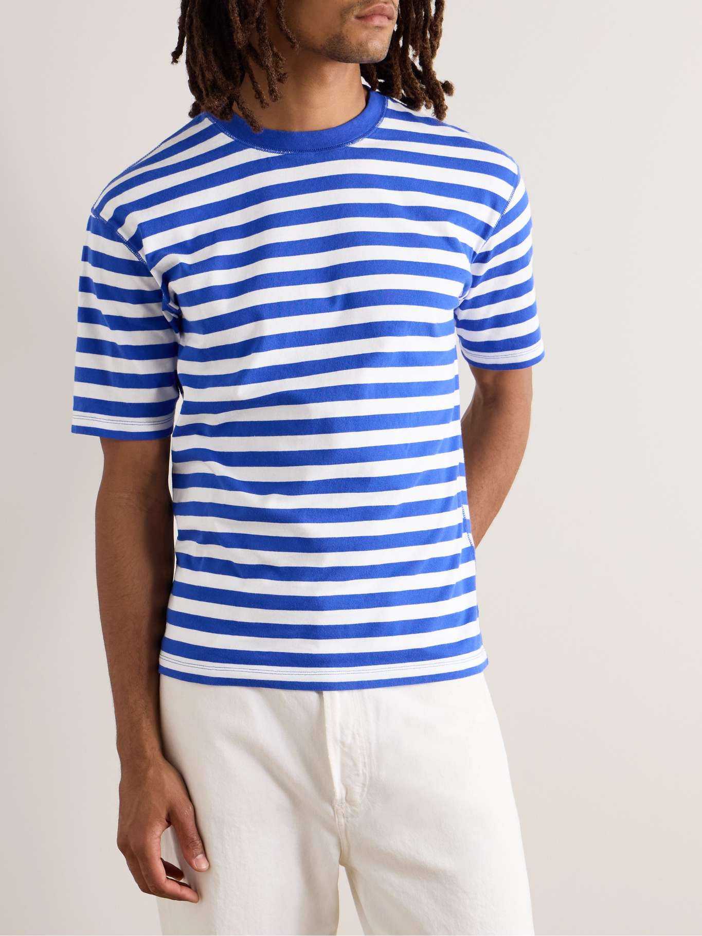 DRAKE'S Striped Cotton-Jersey T-Shirt for Men | MR PORTER