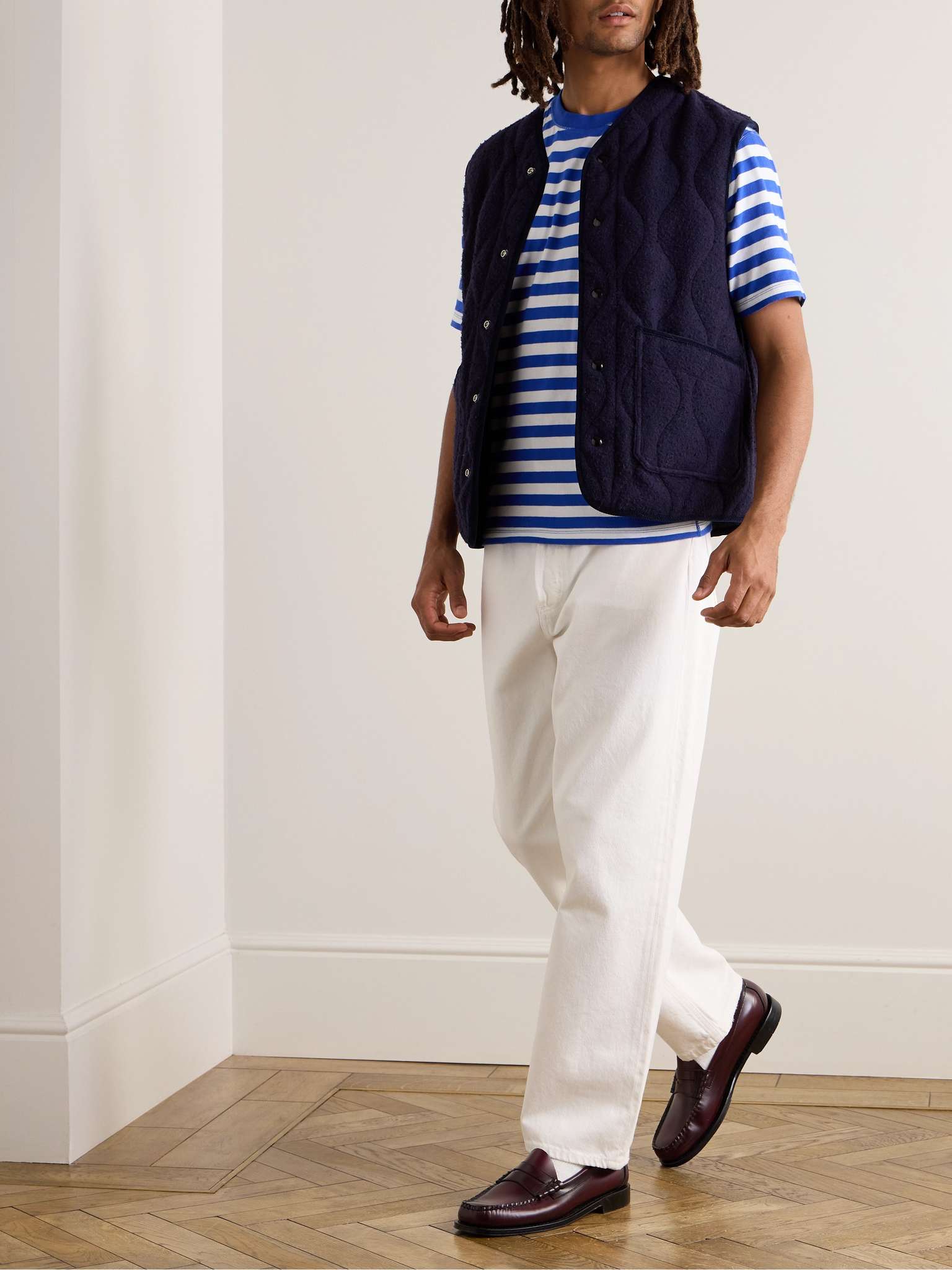 DRAKE'S Striped Cotton-Jersey T-Shirt for Men | MR PORTER