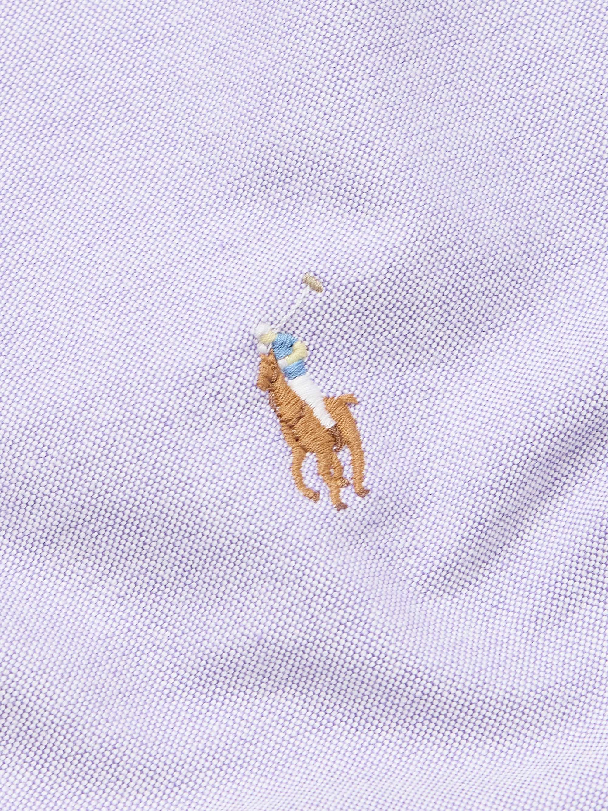 Purple Button-Down Collar Cotton Oxford Shirt | POLO RALPH LAUREN | MR ...