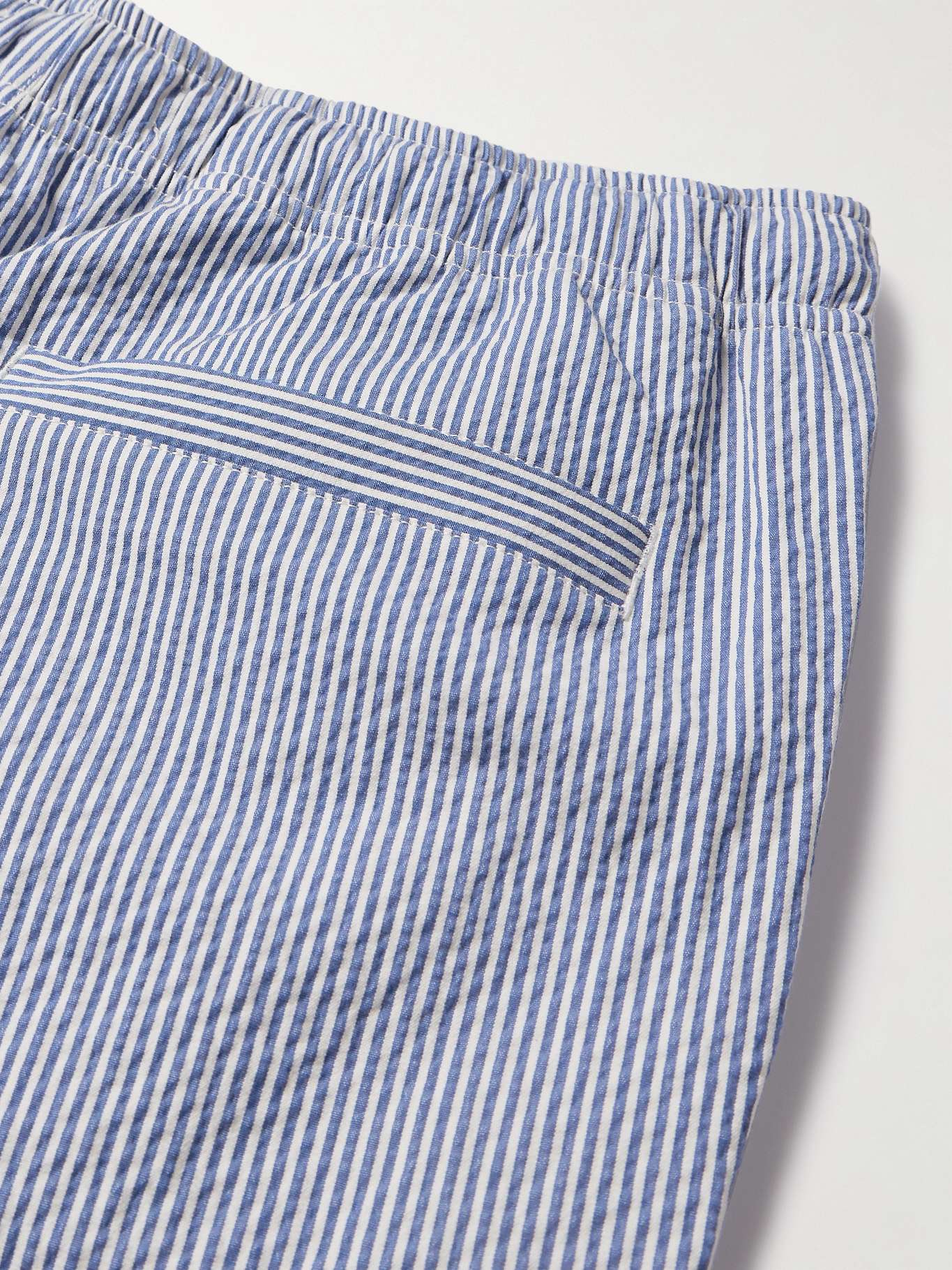 ORLEBAR BROWN Alex Tapered Striped Cotton-Blend Seersucker Drawstring Trousers for Men | MR PORTER