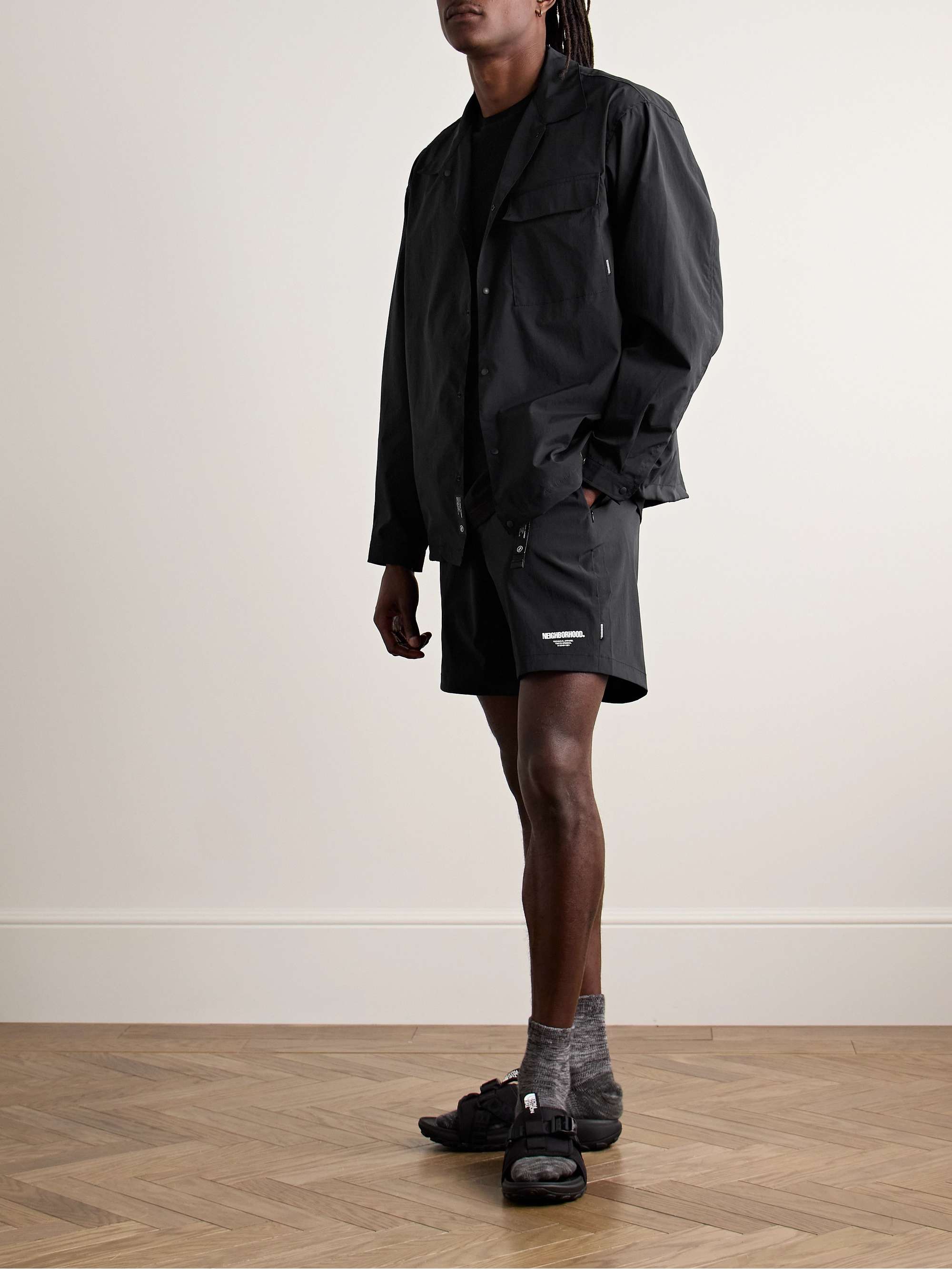 NEIGHBORHOOD Straight-Leg Belted Logo-Print Shell Shorts for Men | MR ...