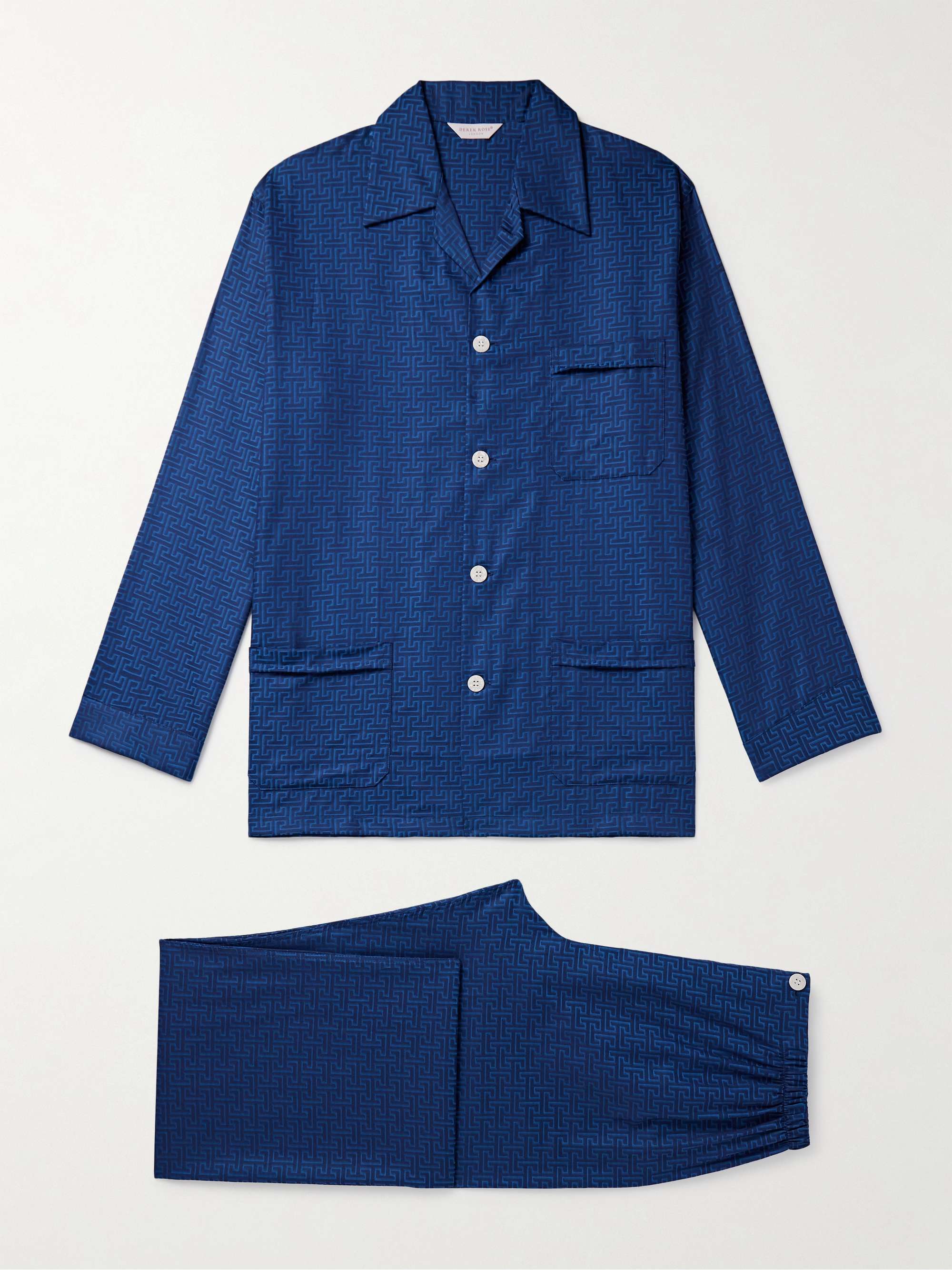 DEREK ROSE Paris 27 Cotton-Jacquard Pyjama Set for Men | MR PORTER