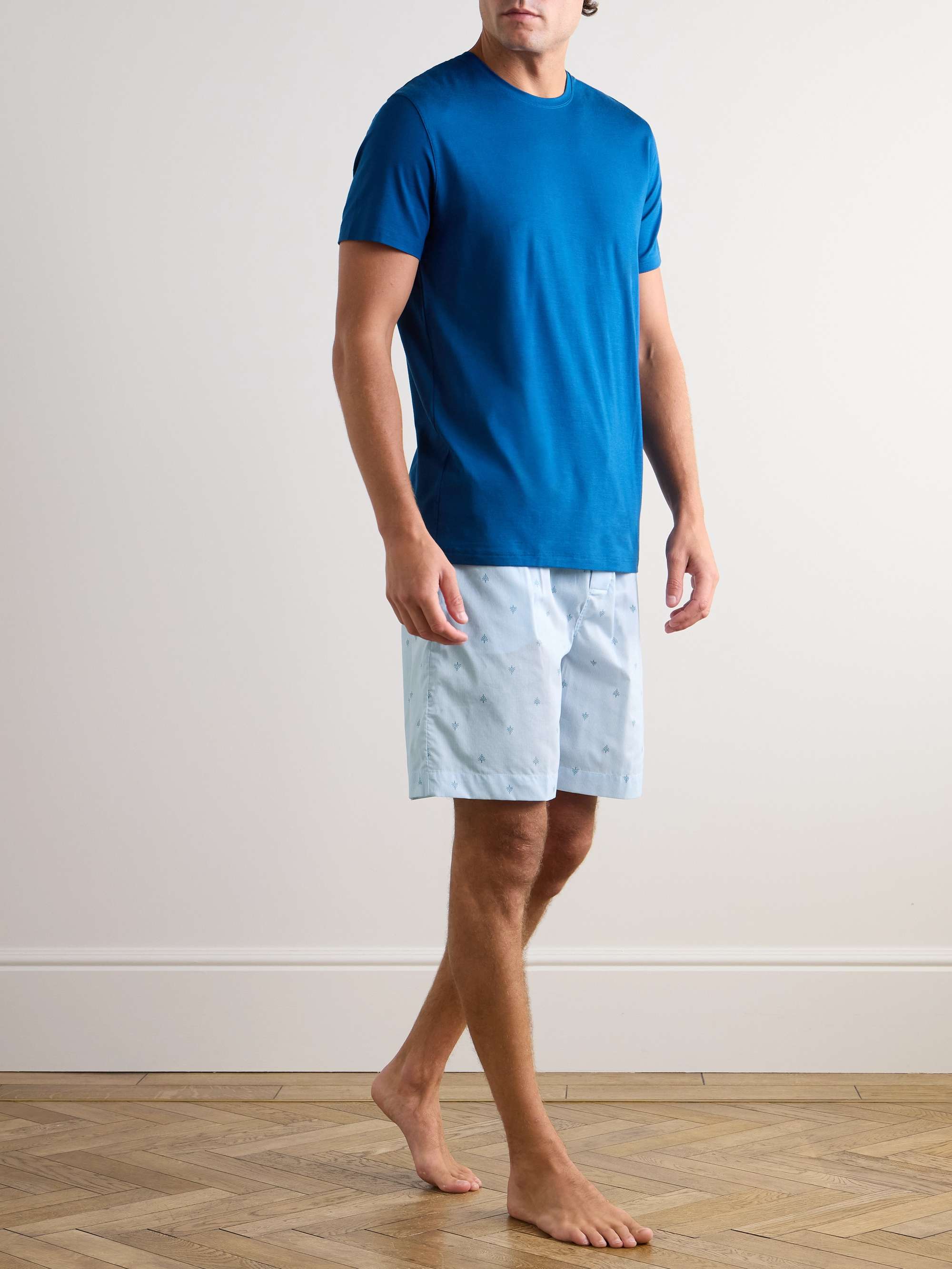DEREK ROSE Nelson 100 Printed Cotton-Batiste Pyjama Shorts for Men | MR ...