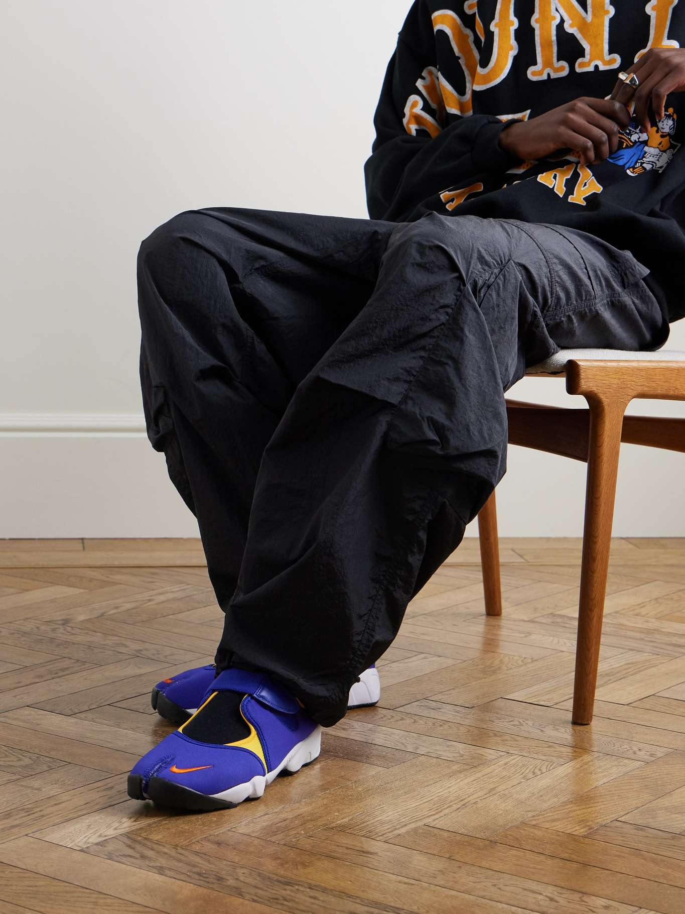 NIKE Air Rift Split-Toe Leather-Trimmed Mesh Sneakers for Men | MR PORTER