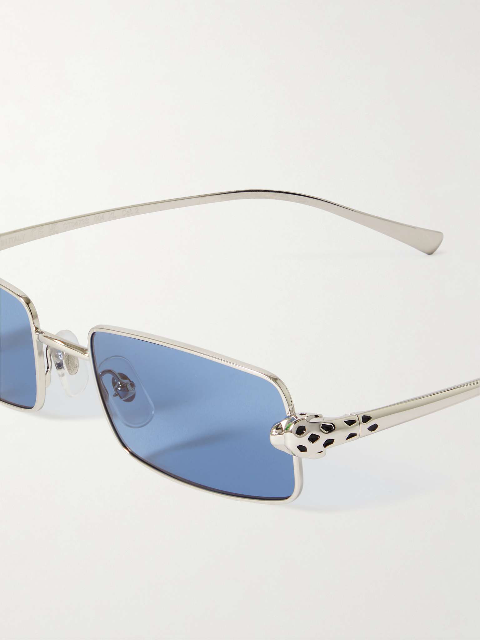 CARTIER EYEWEAR Panthère de Cartier Rectangle-Frame Silver-Tone ...