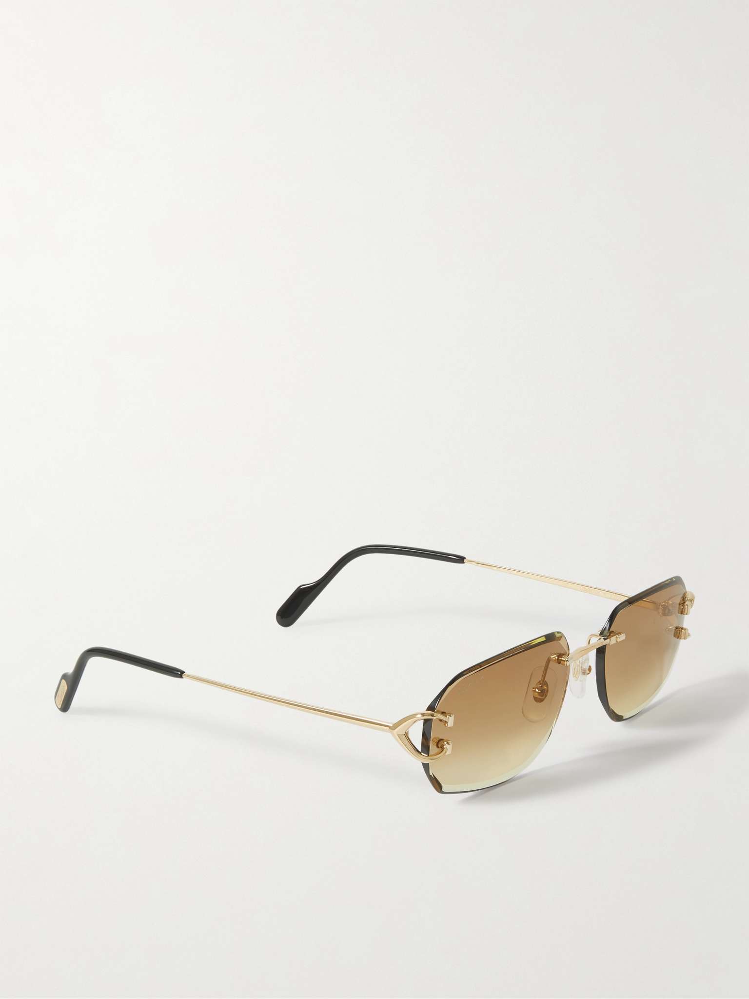 CARTIER EYEWEAR Signature C Rimless Rectangular-Frame Gold-Tone ...