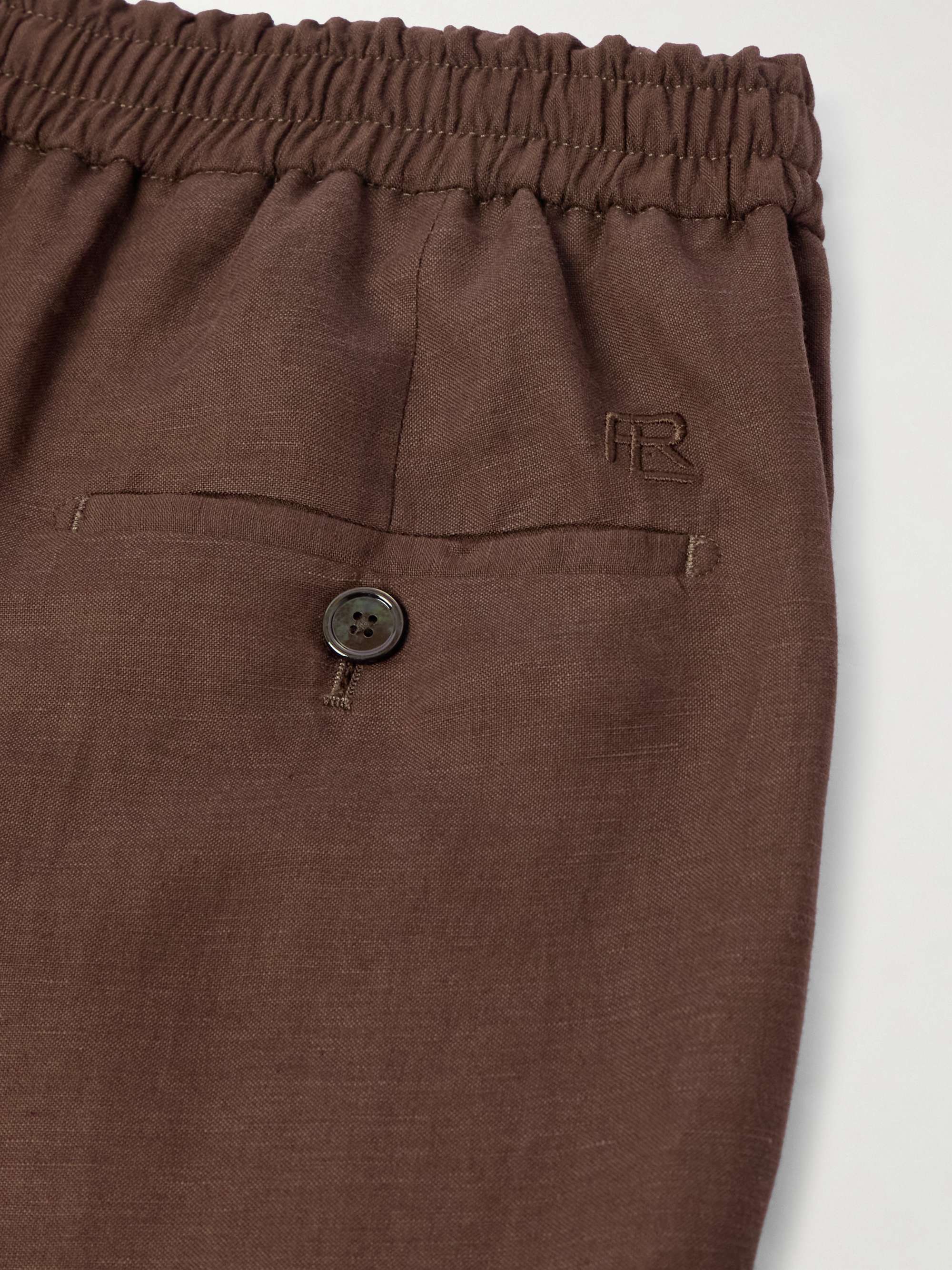 RALPH LAUREN PURPLE LABEL Dorset Straight-Leg Silk and Linen-Blend ...