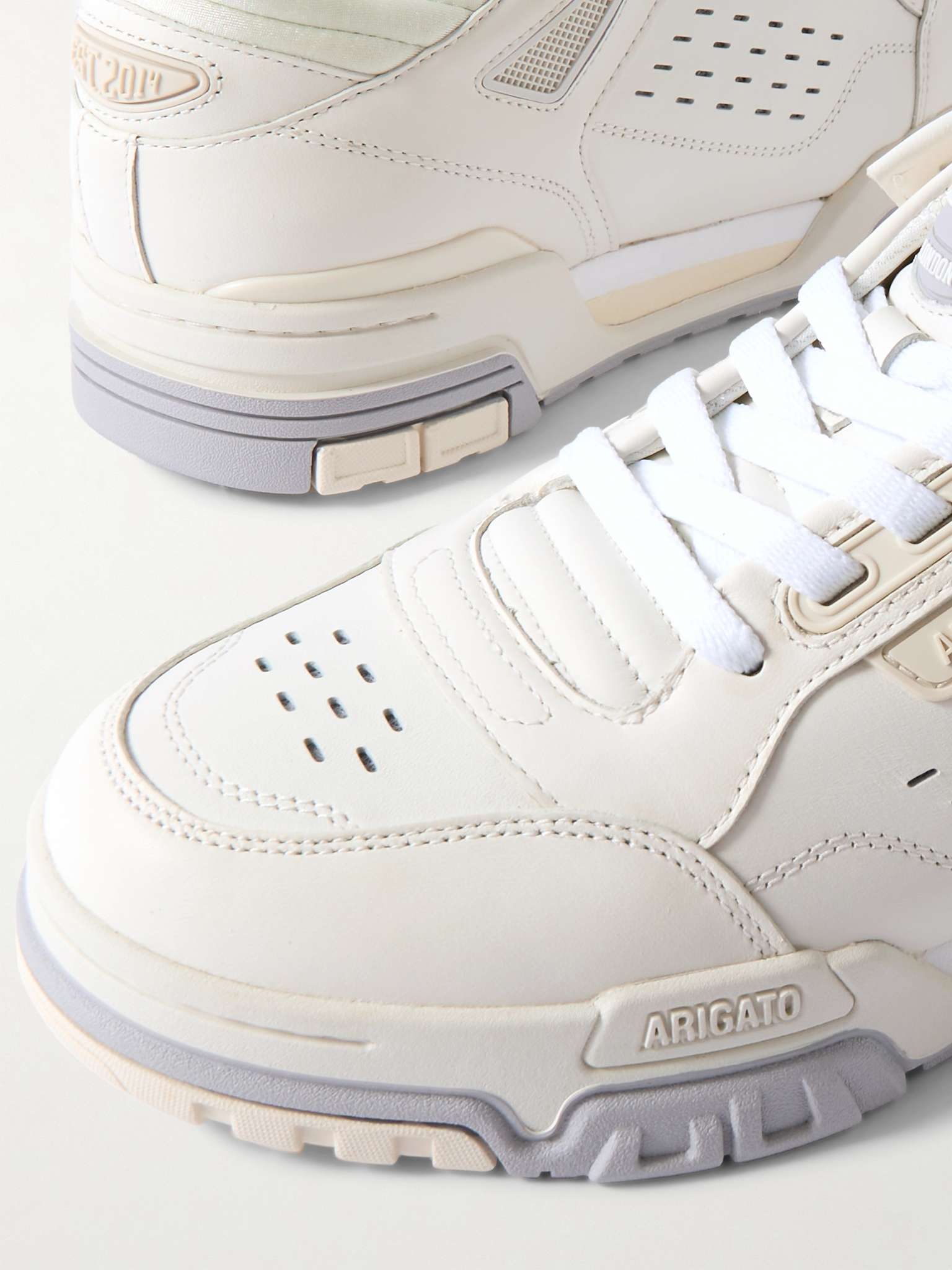 White Onyx Mesh-Trimmed Perforated Leather Sneakers | AXEL ARIGATO | MR ...