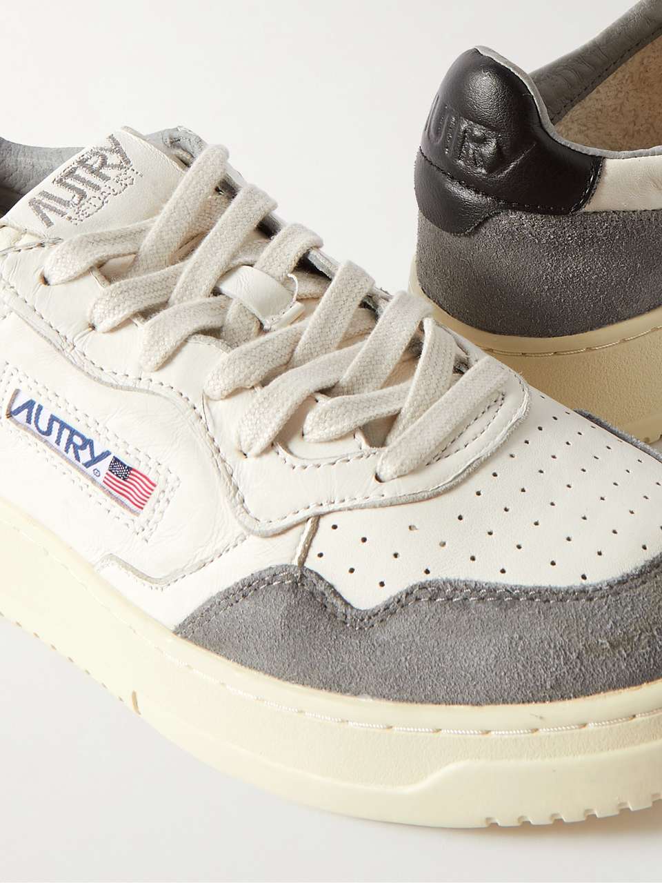 AUTRY Medalist Suede-Trimmed Leather Sneakers for Men | MR PORTER