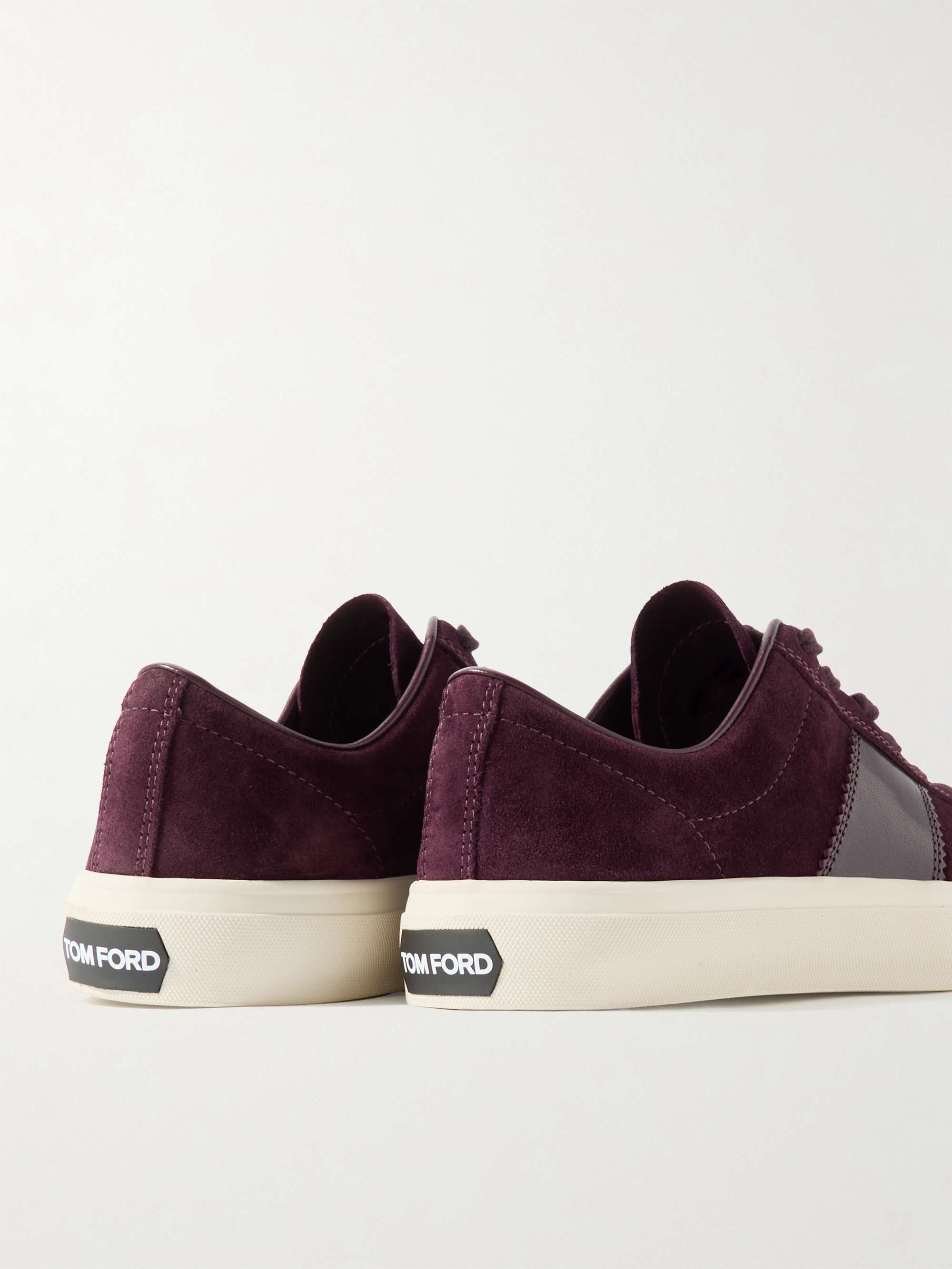 TOM FORD Cambridge Leather-Trimmed Suede Sneakers for Men | MR PORTER