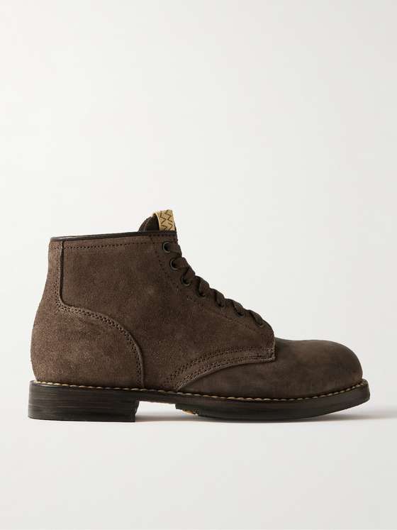 VISVIM Brigadier Suede and Distressed Nubuck Boots for Men | MR PORTER