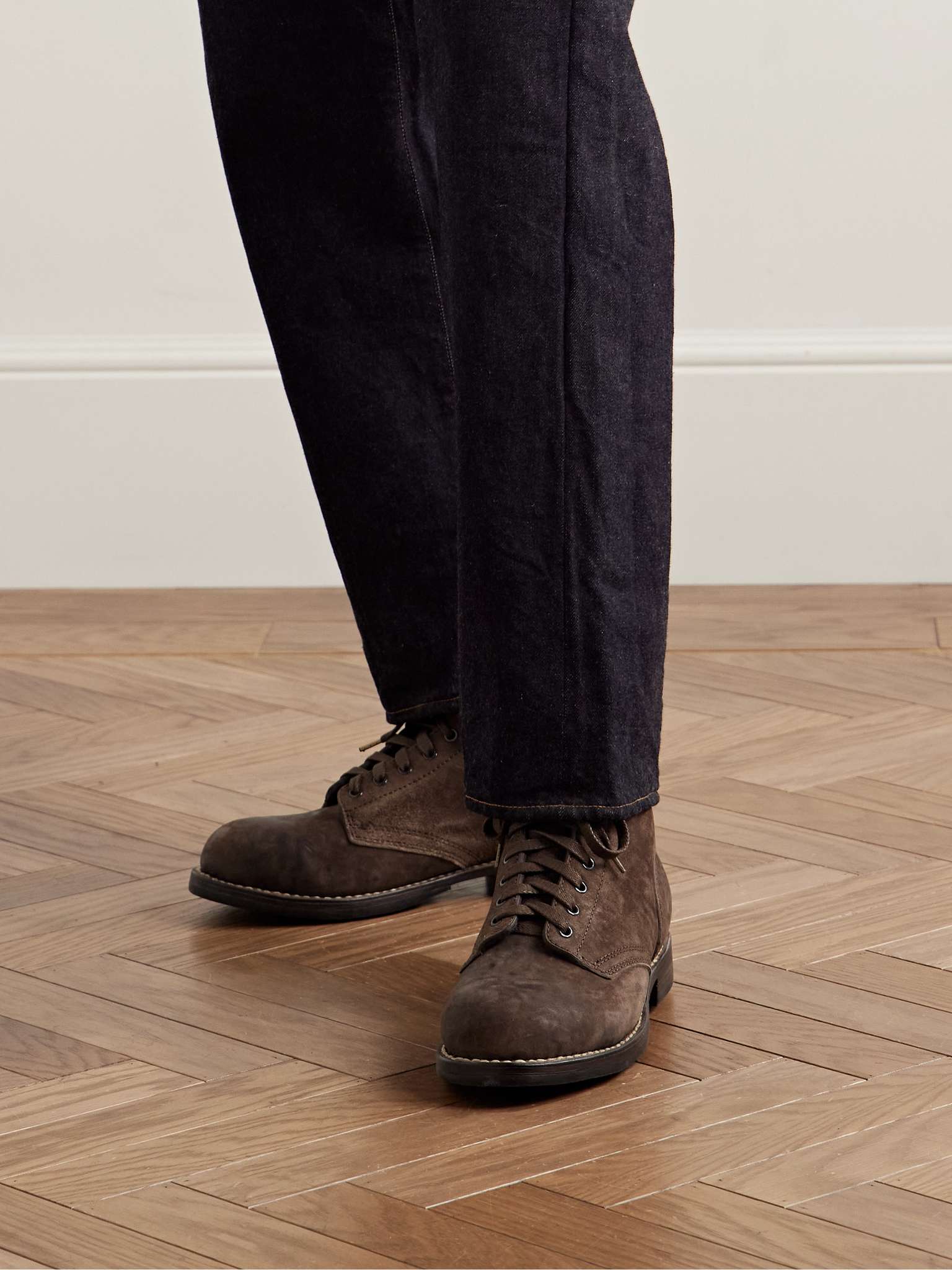VISVIM Brigadier Suede and Distressed Nubuck Boots for Men | MR PORTER