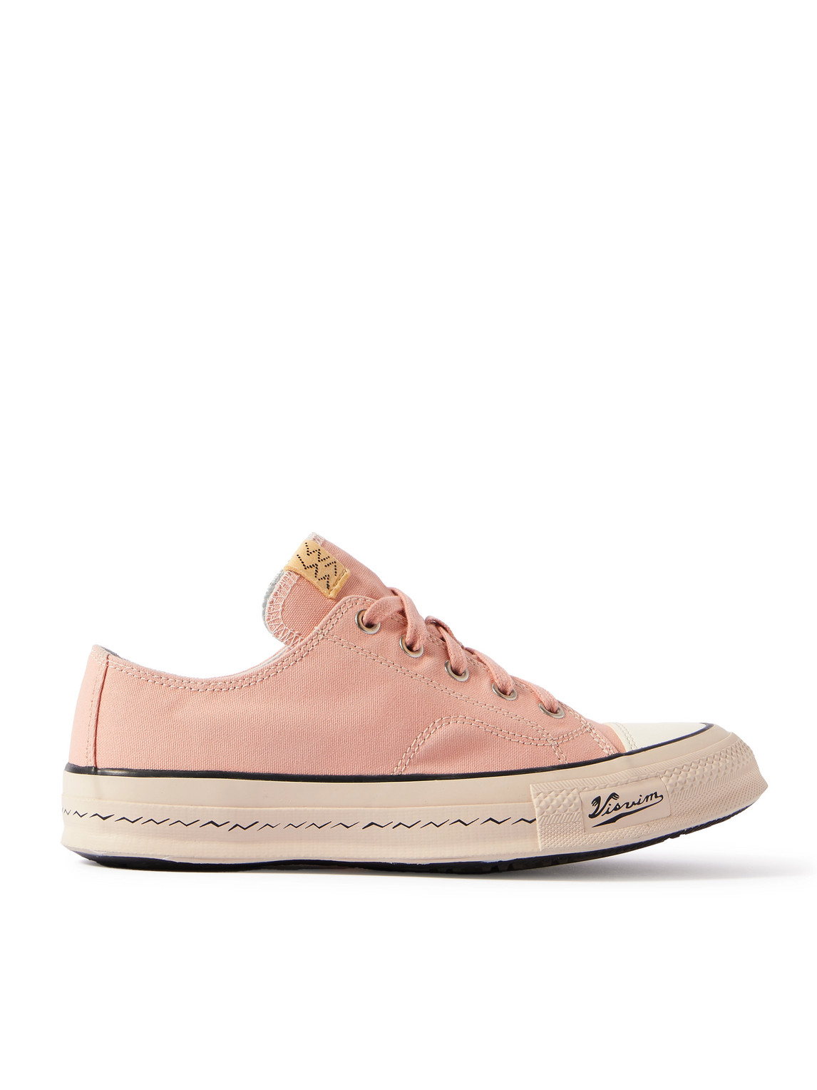Visvim Skagway L.t. Lo Leather-trimmed Canvas Sneakers In Pink | ModeSens