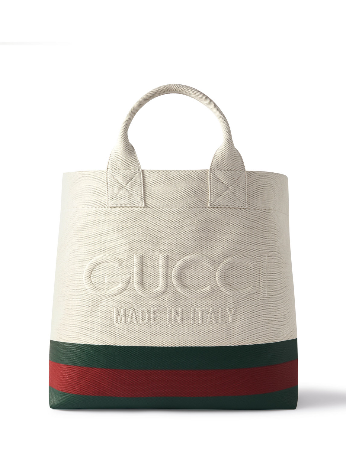 Gucci - GG Retro Leather-Trimmed Monogrammed Coated-Canvas Messenger ...