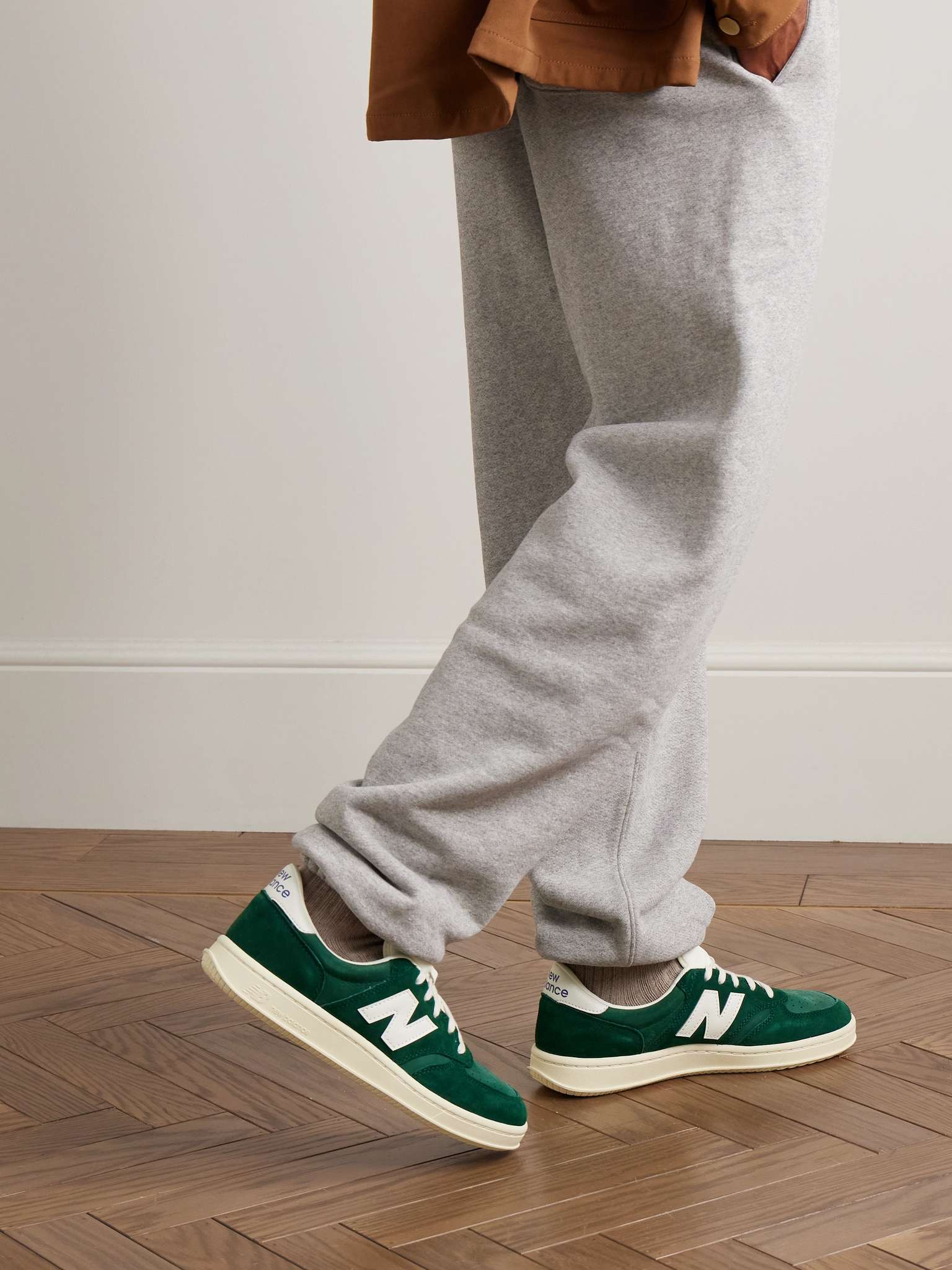 NEW BALANCE T500 Leather-Trimmed Suede and Nubuck Sneakers for Men | MR ...