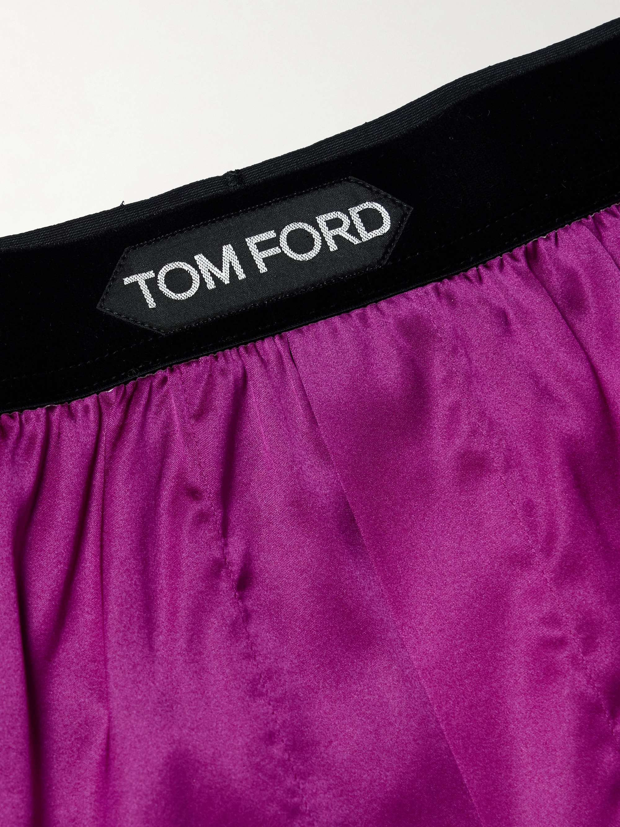 Tom Ford Velvet Trimmed Stretch Silk Satin Boxer Shorts For Men Mr Porter