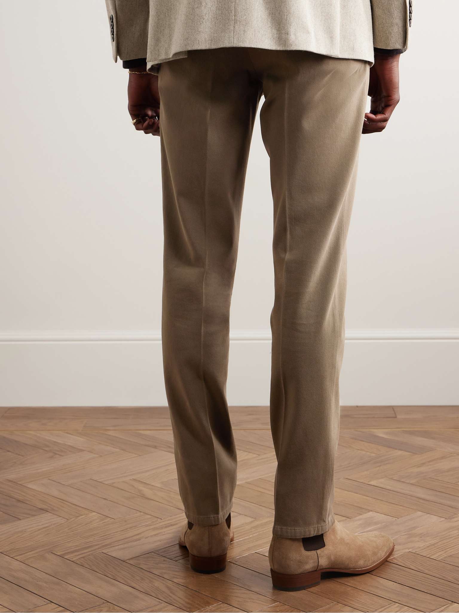 BOGLIOLI Slim-Fit Straight-Leg Cotton-Blend Twill Trousers for Men | MR PORTER