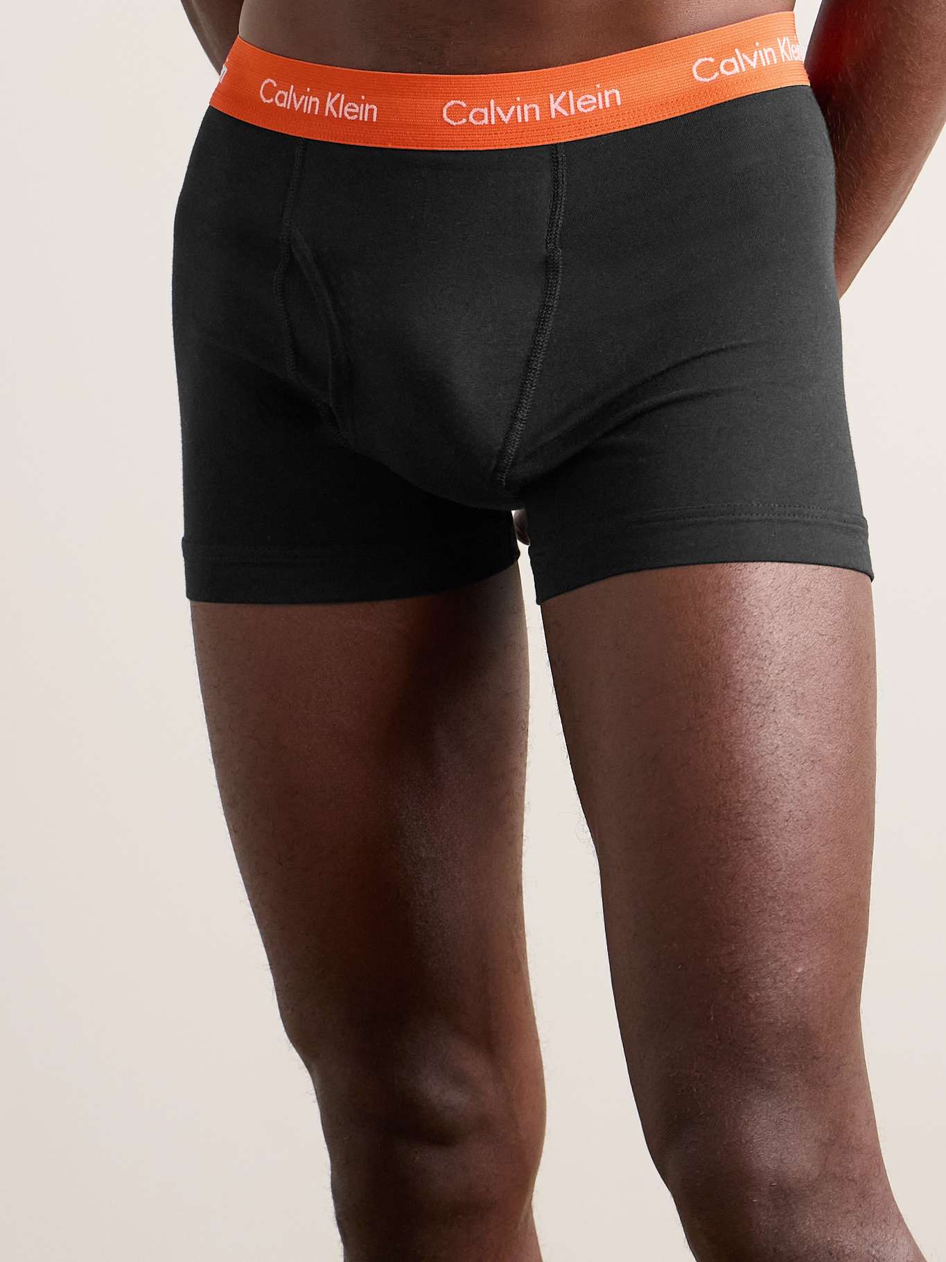 Black Three-Pack Stretch-Cotton Trunks | CALVIN KLEIN UNDERWEAR | MR PORTER