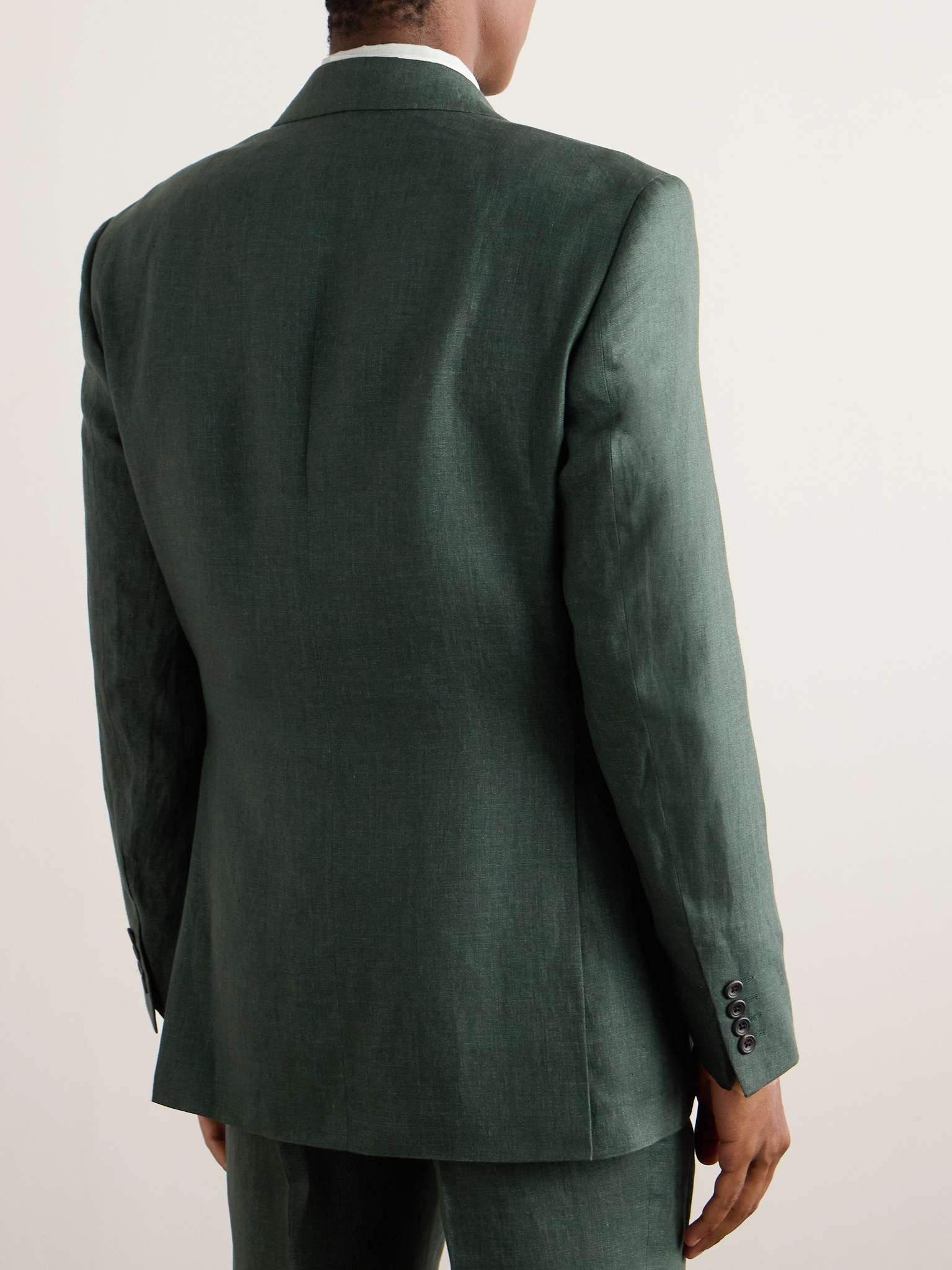 Green Double-Breasted Linen Suit Jacket | RICHARD JAMES | MR PORTER
