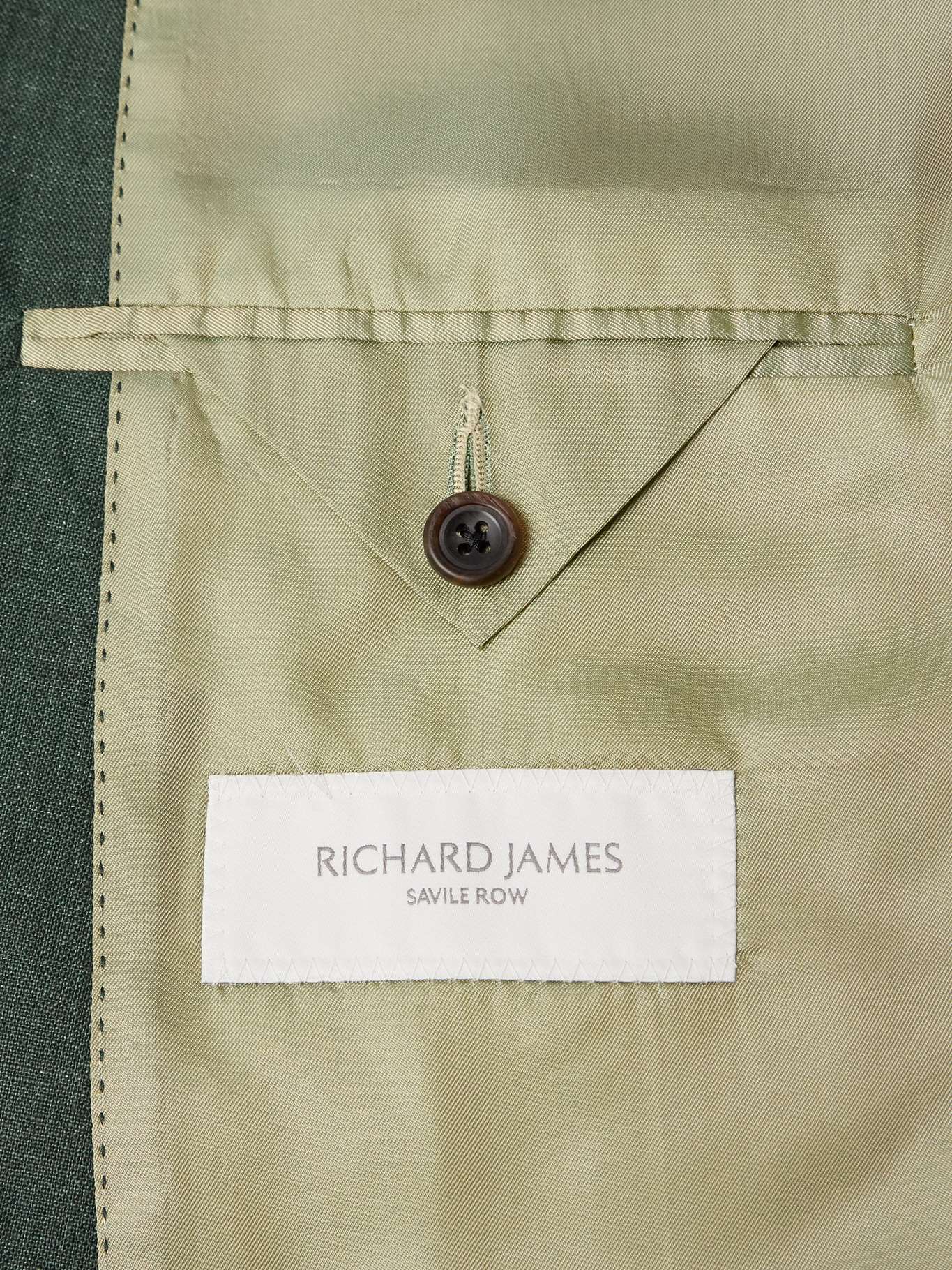 Green Double-Breasted Linen Suit Jacket | RICHARD JAMES | MR PORTER