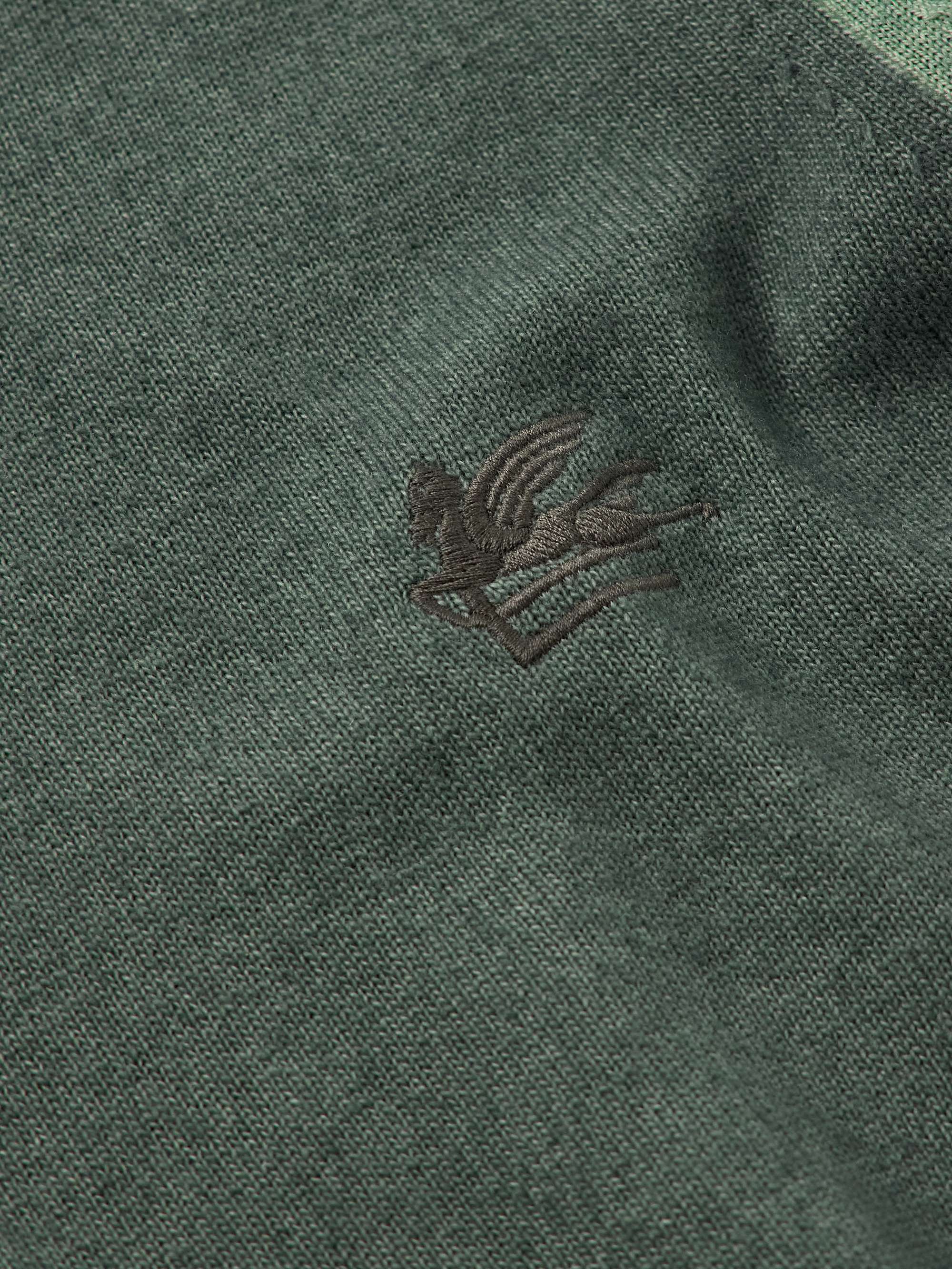 ETRO Logo-Embroidered Two-Tone Wool Sweater for Men | MR PORTER