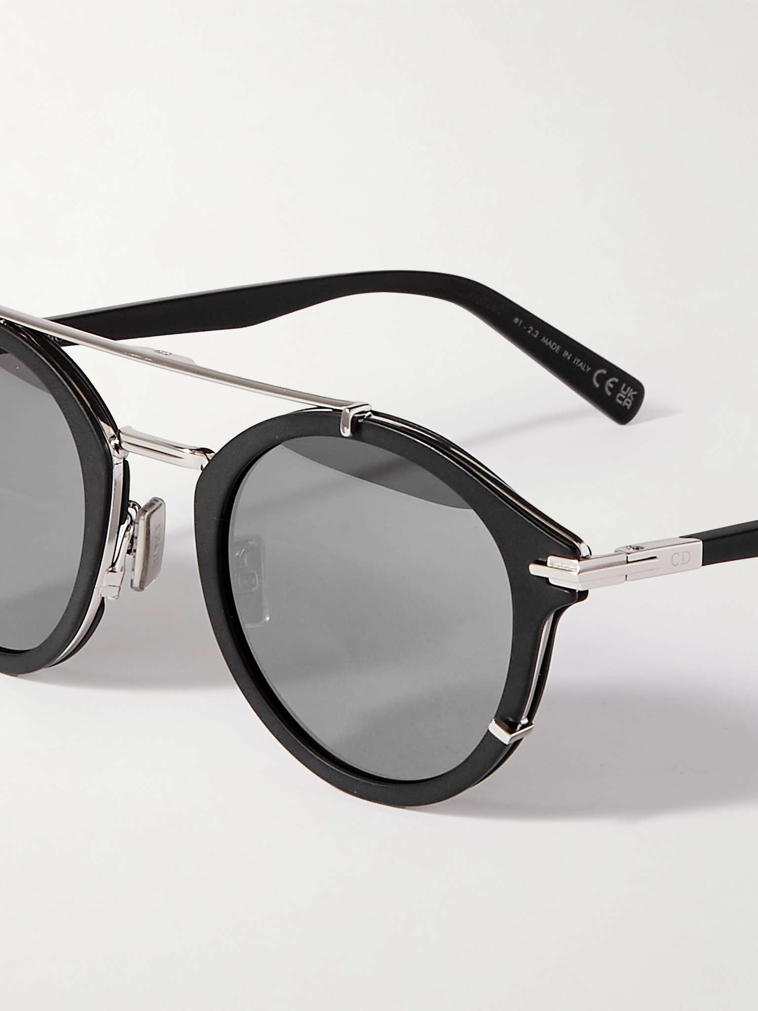 DIOR EYEWEAR DiorBlackSuit R7U Acetate and Silver-Tone Round-Frame ...