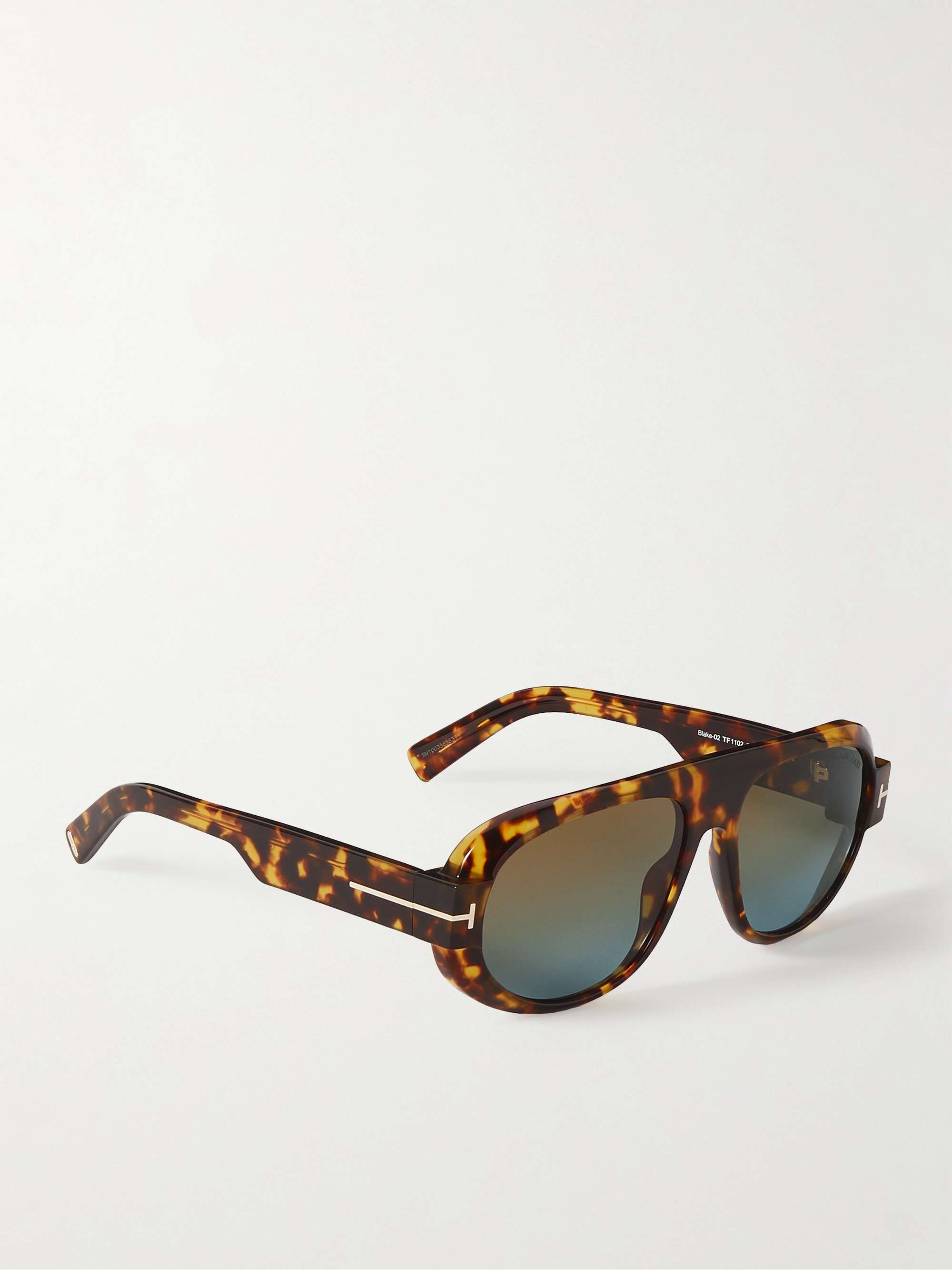 Tom Ford Eyewear Blake 02 Aviator Style Tortoiseshell Acetate