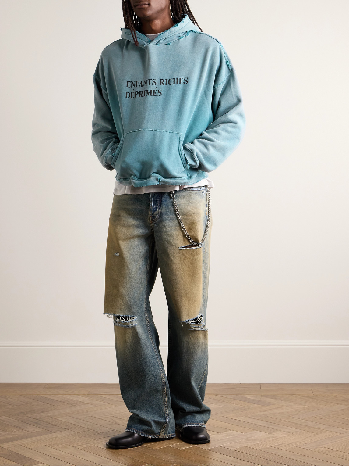 Enfants Riches Deprimes Logo-print Distressed Cotton-jersey Hoodie In ... Enfants Riches Deprimes Logo-print Distressed Cotton-jersey Hoodie In ...