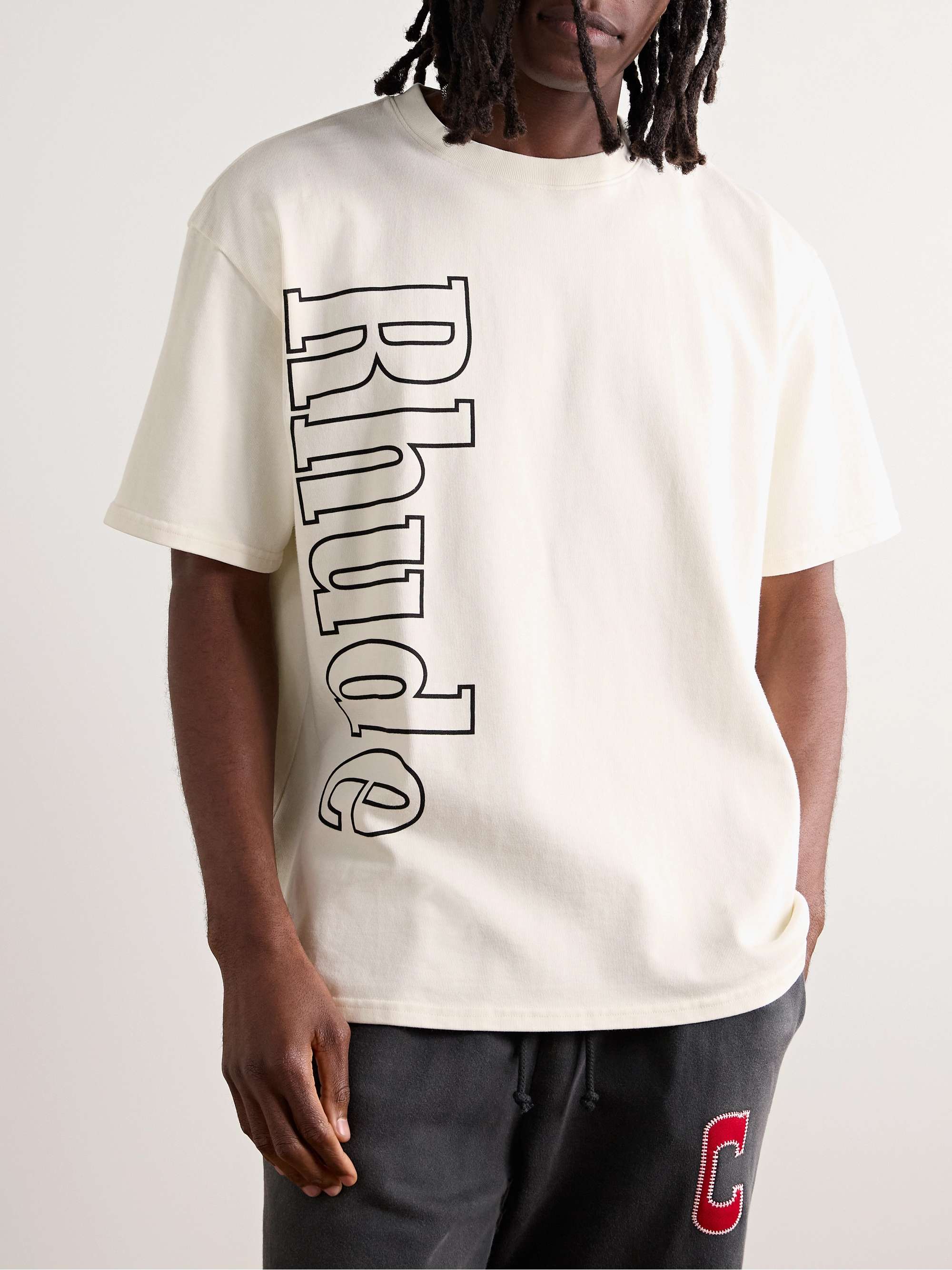 RHUDE Logo-Print Cotton-Jersey T-Shirt for Men | MR PORTER