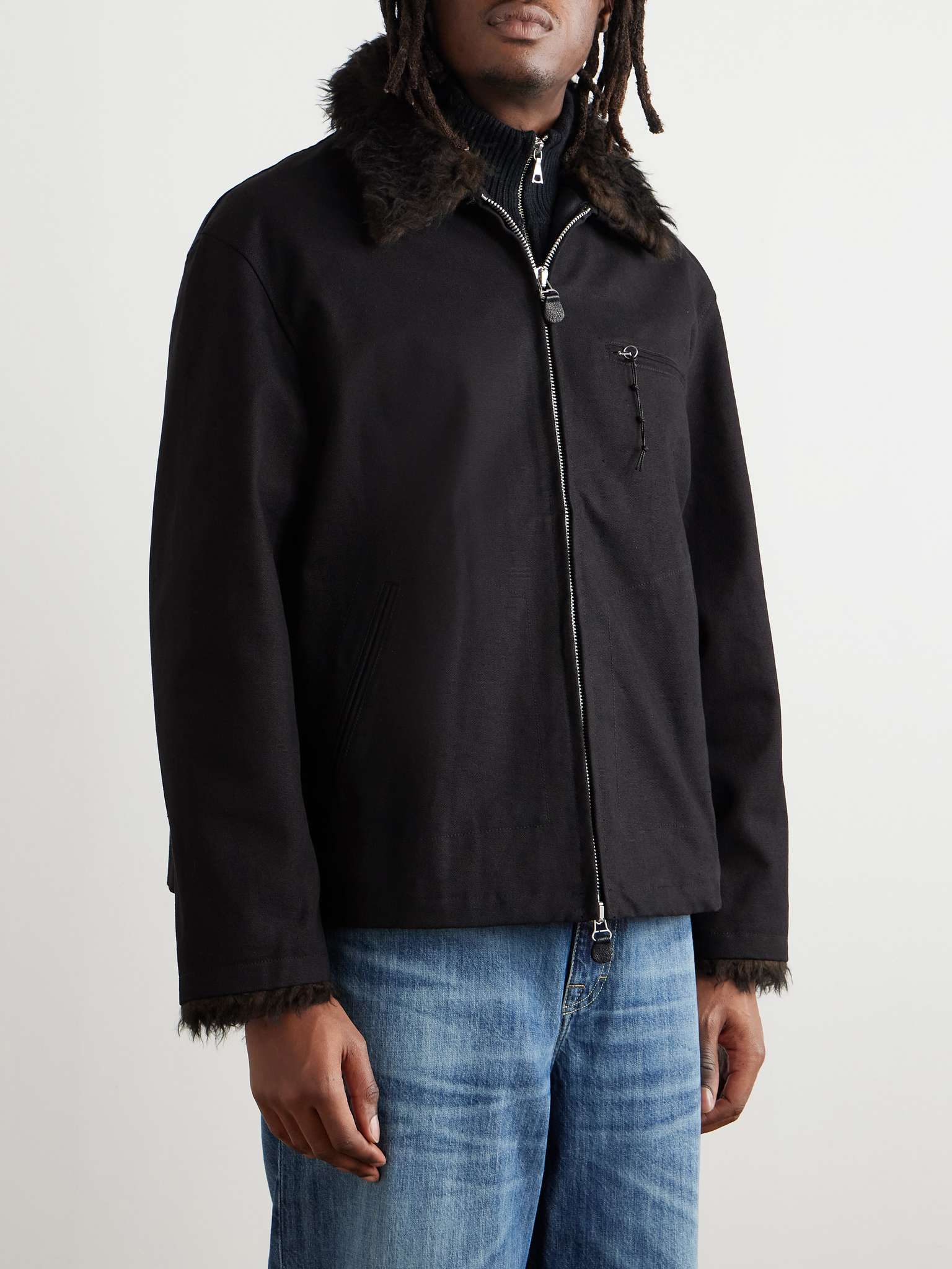 OUR LEGACY Constructor Faux Fur-Trimmed Canvas Bomber Jacket for Men ...