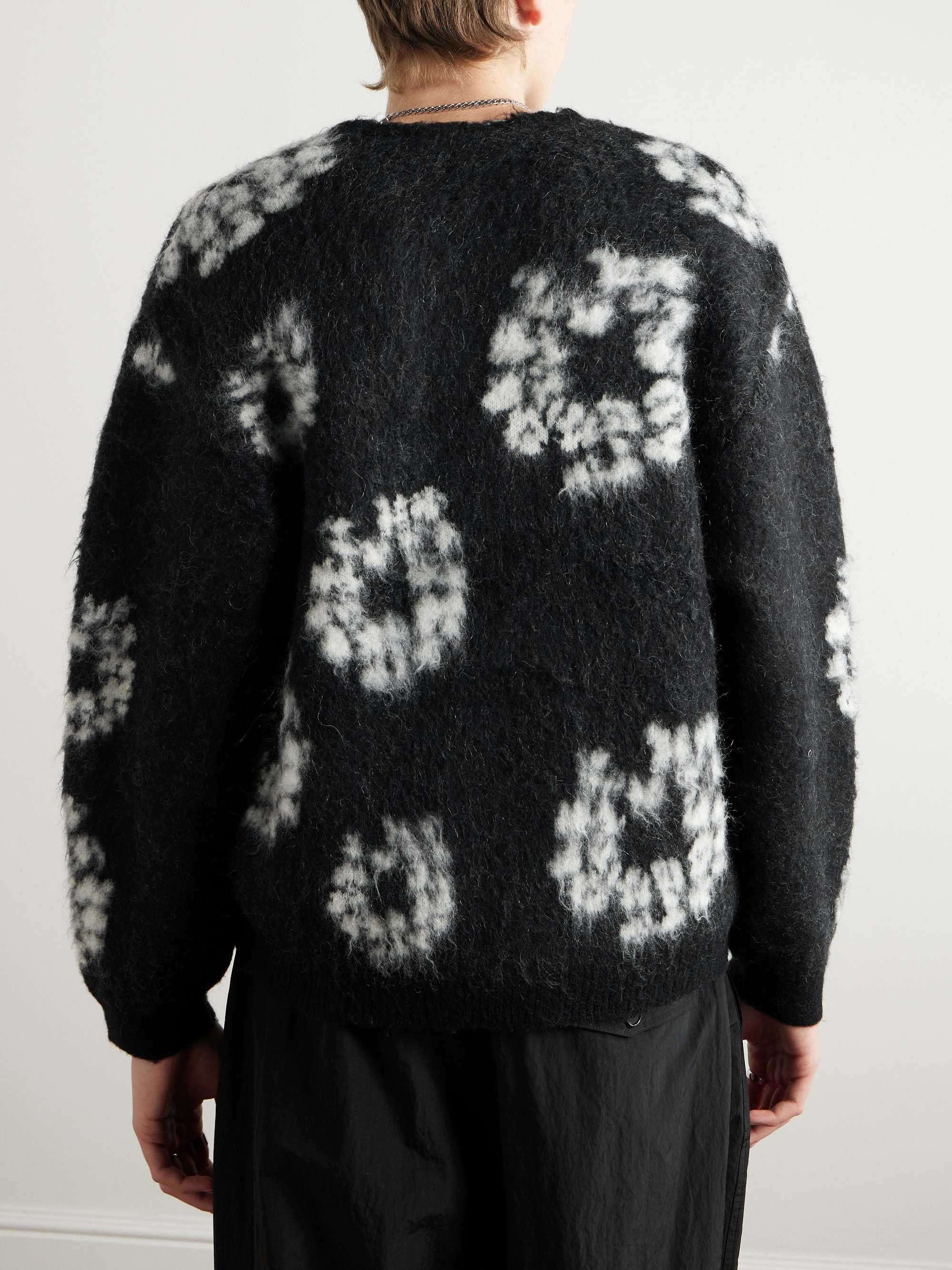 SAINT MXXXXXX + Denim Tears Jacquard-Knit Cardigan for Men SAINT MXXXXXX + Denim Tears Jacquard-Knit Cardigan for Men