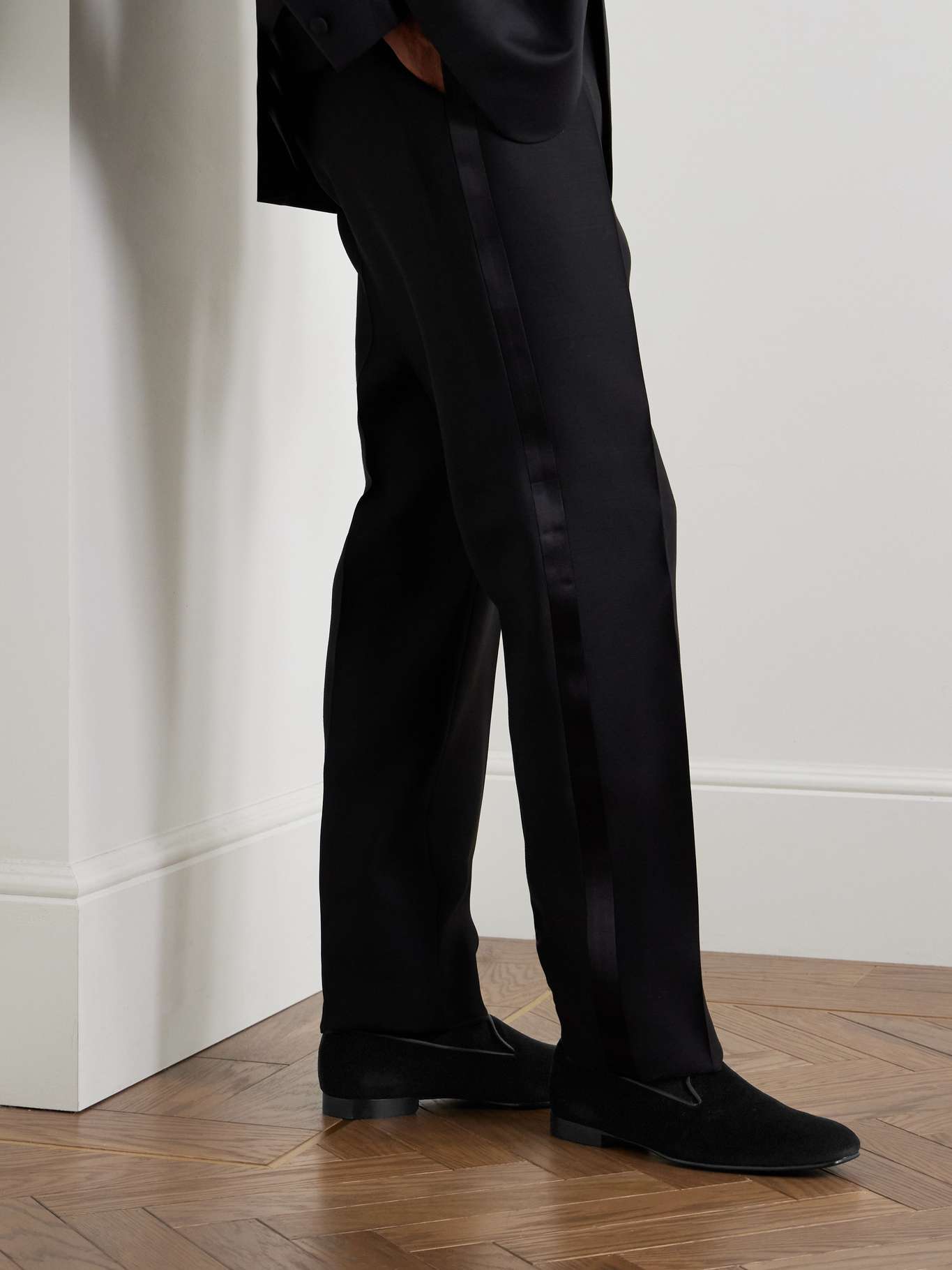 GEORGE CLEVERLEY Windsor Leather-Trimmed Velvet Loafers for Men | MR PORTER