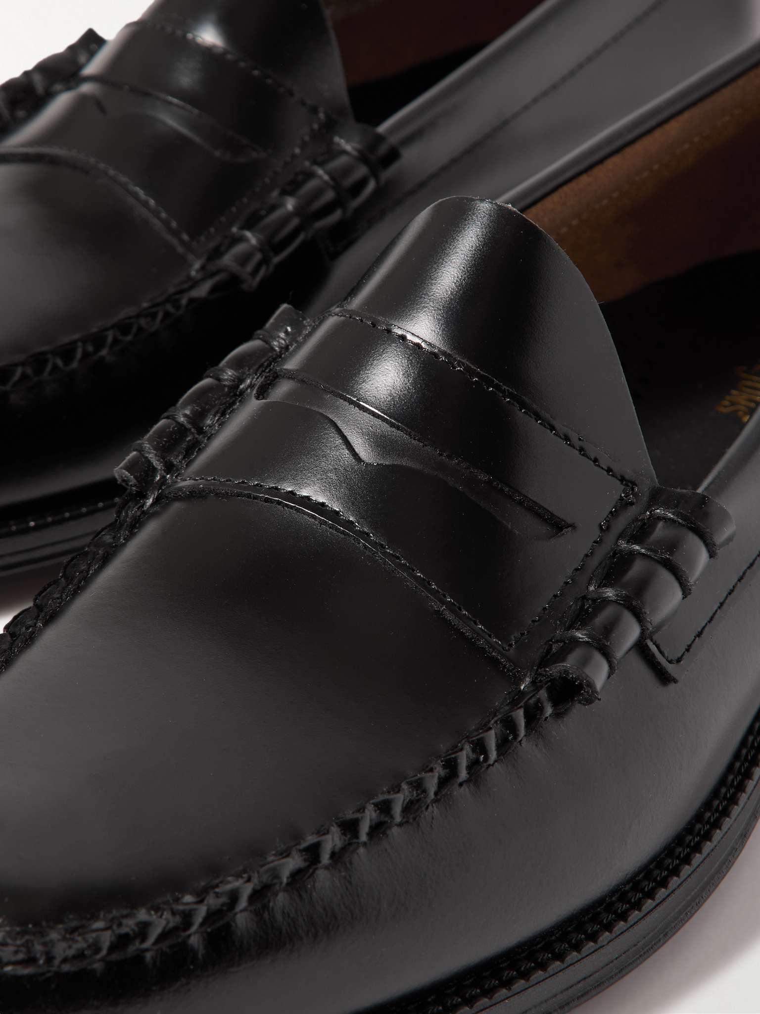 G.H. BASS Easy Weejuns Larson Glossed-Leather Penny Loafers for Men ...