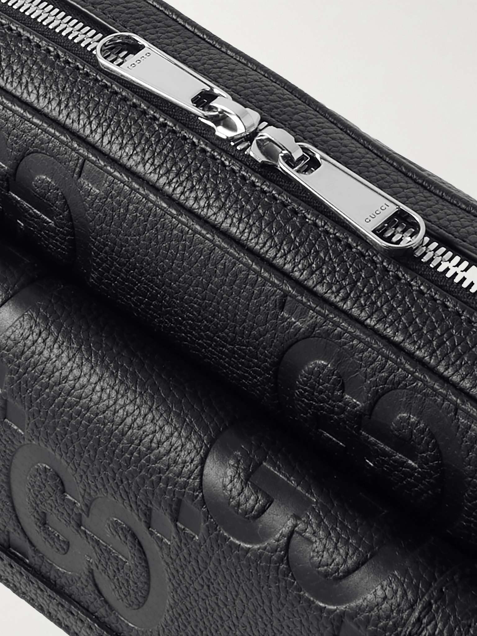 GUCCI Jumbo GG Logo-Debossed Full-Grain Leather Messenger Bag for Men ...