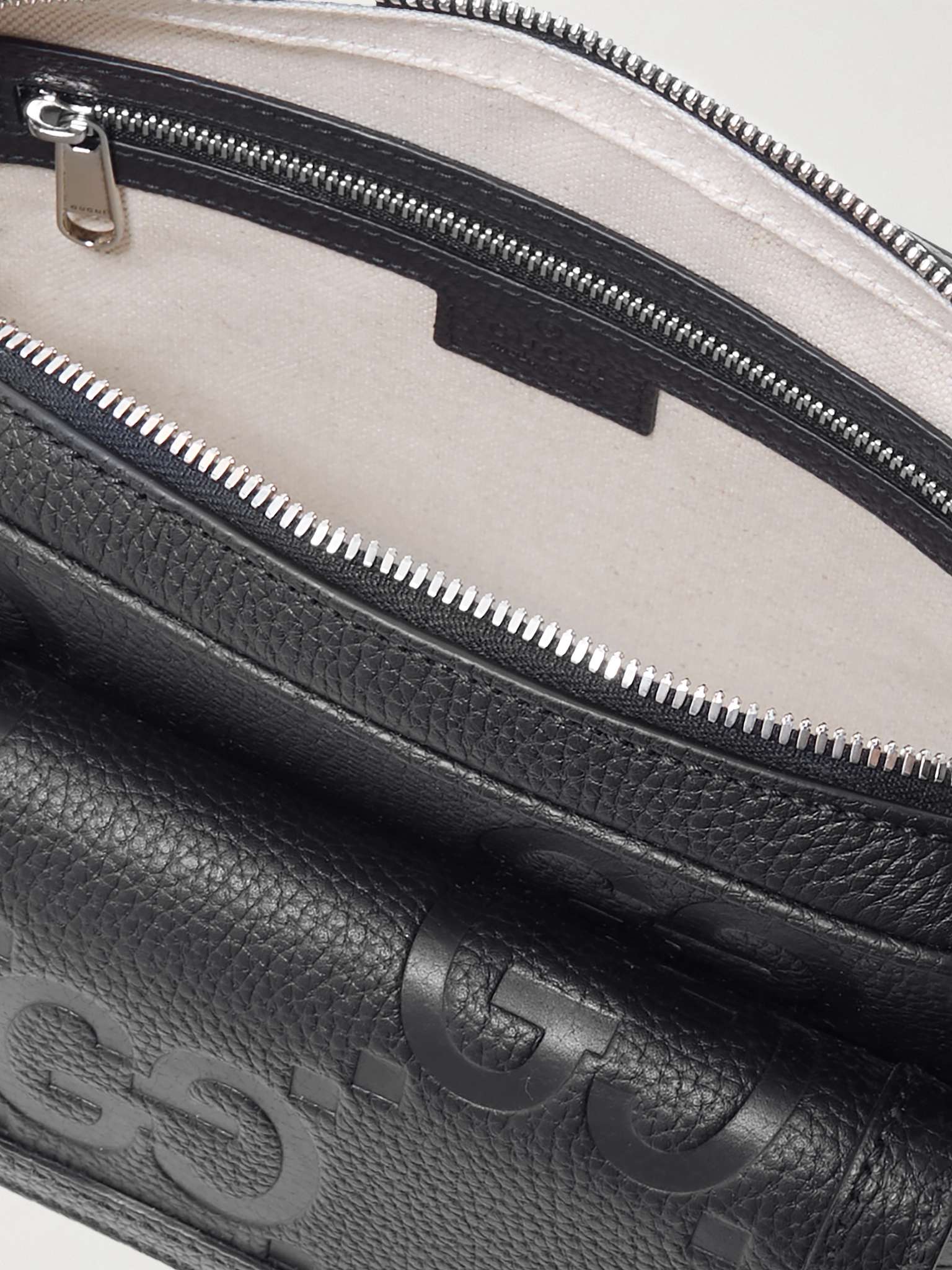 GUCCI Jumbo GG Logo-Debossed Full-Grain Leather Messenger Bag for Men ...