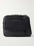 GUCCI Jumbo GG Logo-Debossed Full-Grain Leather Messenger Bag for Men ...