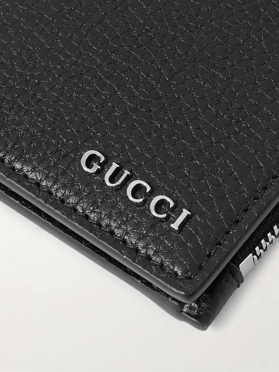 GUCCI Logo-Embellished Full-Grain Leather Bifold Wallet for Men | MR PORTER