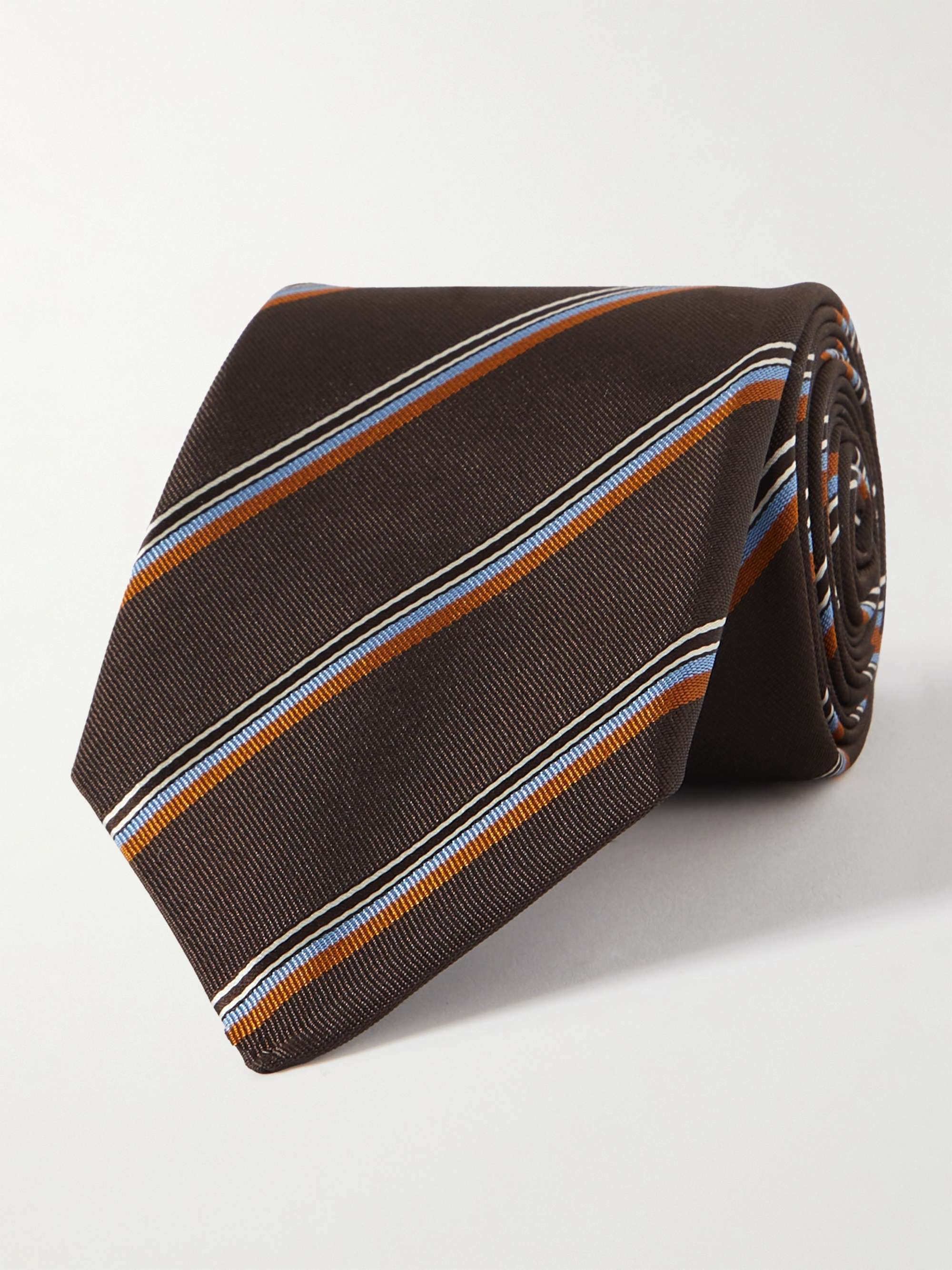 GUCCI 7cm Logo-Embroidered Striped Silk-Twill Tie for Men | MR PORTER