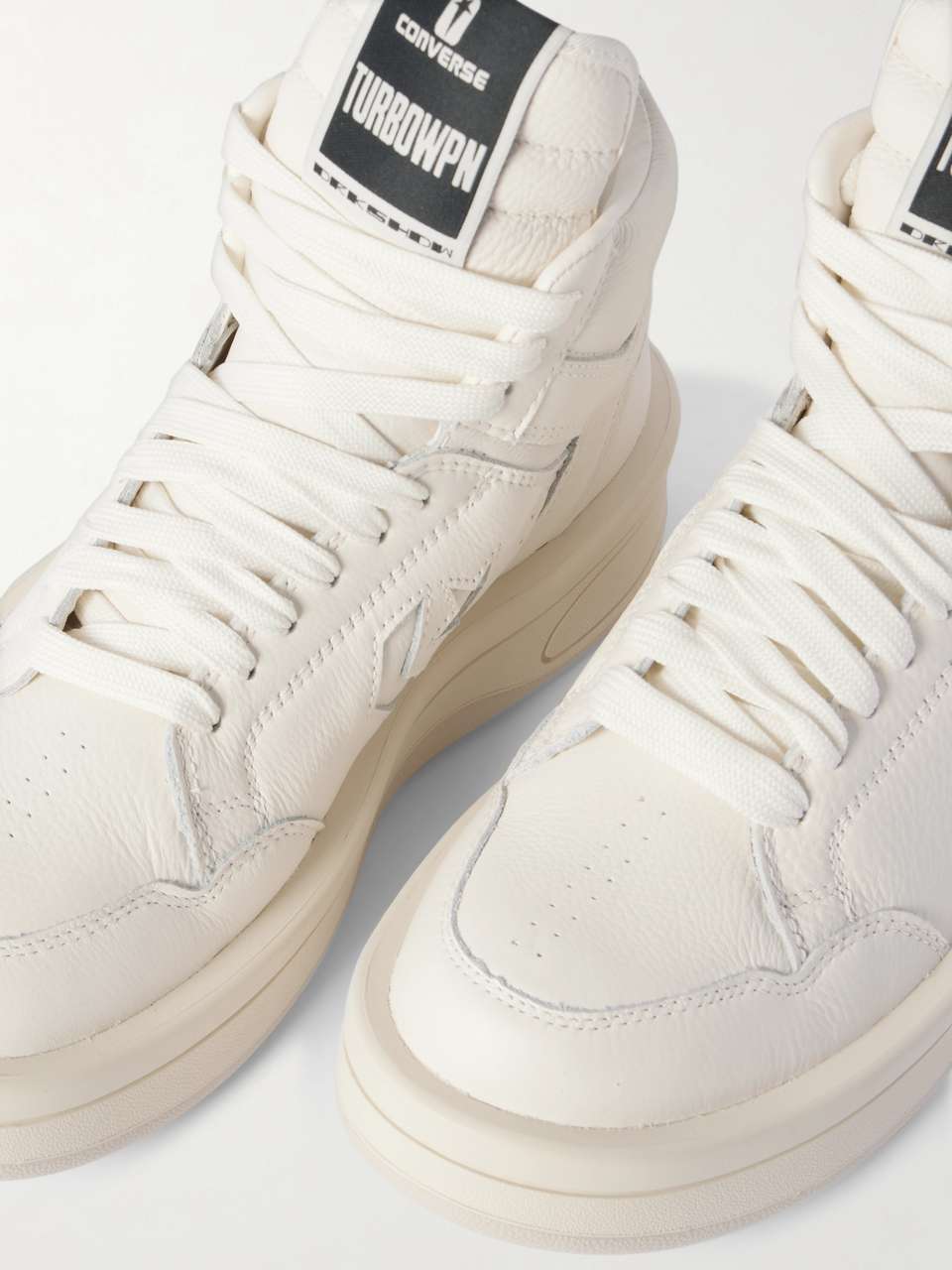 DRKSHDW BY RICK OWENS + Converse TURBOWPN Full-Grain Leather High-Top ...