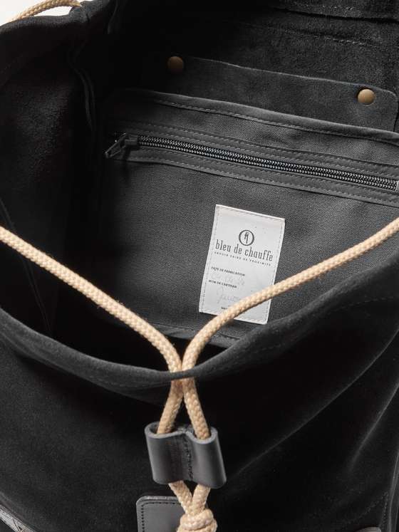 BLEU DE CHAUFFE Camp Leather-Trimmed Suede Backpack for Men | MR PORTER