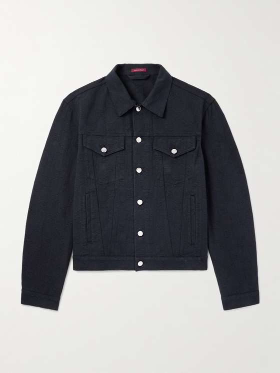 GUCCI Logo-Jacquard Denim Jacket for Men | MR PORTER