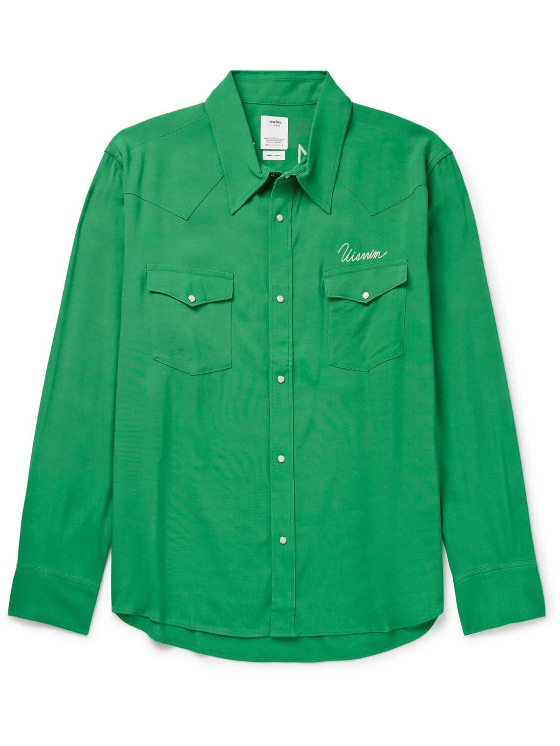 Visvim Logo-embroidered Woven Western Shirt In Green | ModeSens