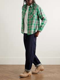 VISVIM Checked Wool and Linen-Blend Flannel Shirt for Men | MR PORTER