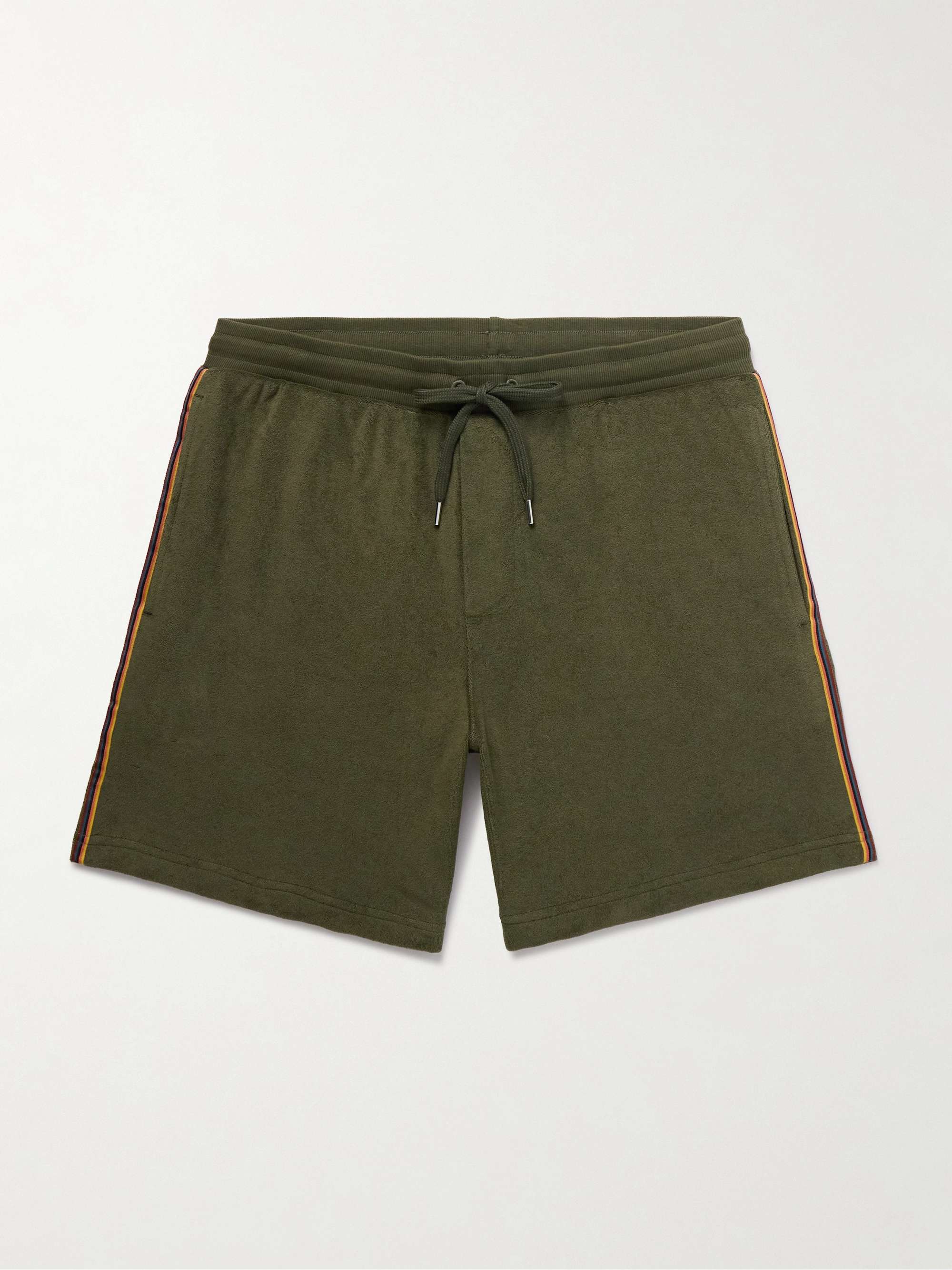 Straight-Leg Webbing-Trimmed Cotton-Blend Terry Drawstring Shorts von PAUL SMITH für Herren | MR ...