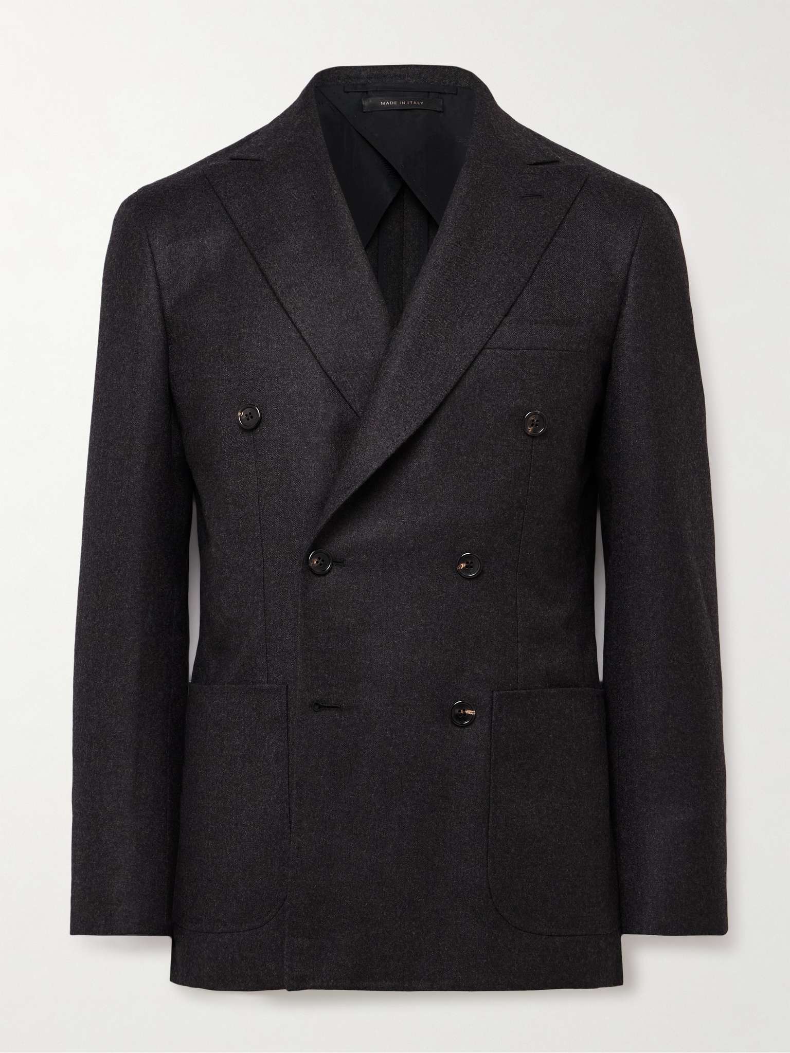 Charcoal Slim-Fit Double-Breasted Cashmere-Flannel Blazer | BRIONI | MR ...