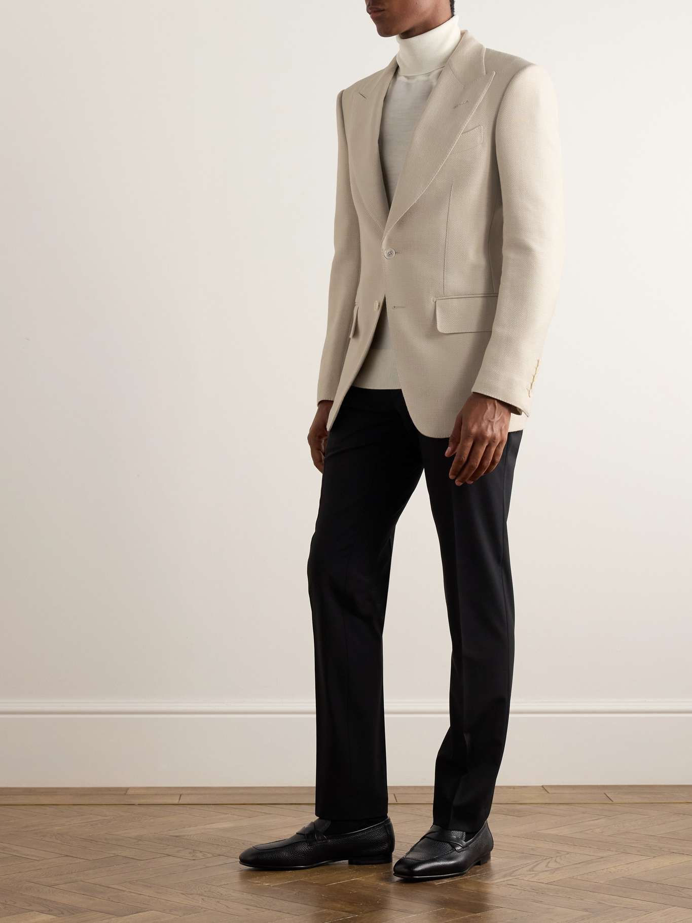 TOM FORD Atticus Slim-Fit Basketweave Wool, Silk and Linen-Blend Blazer ...