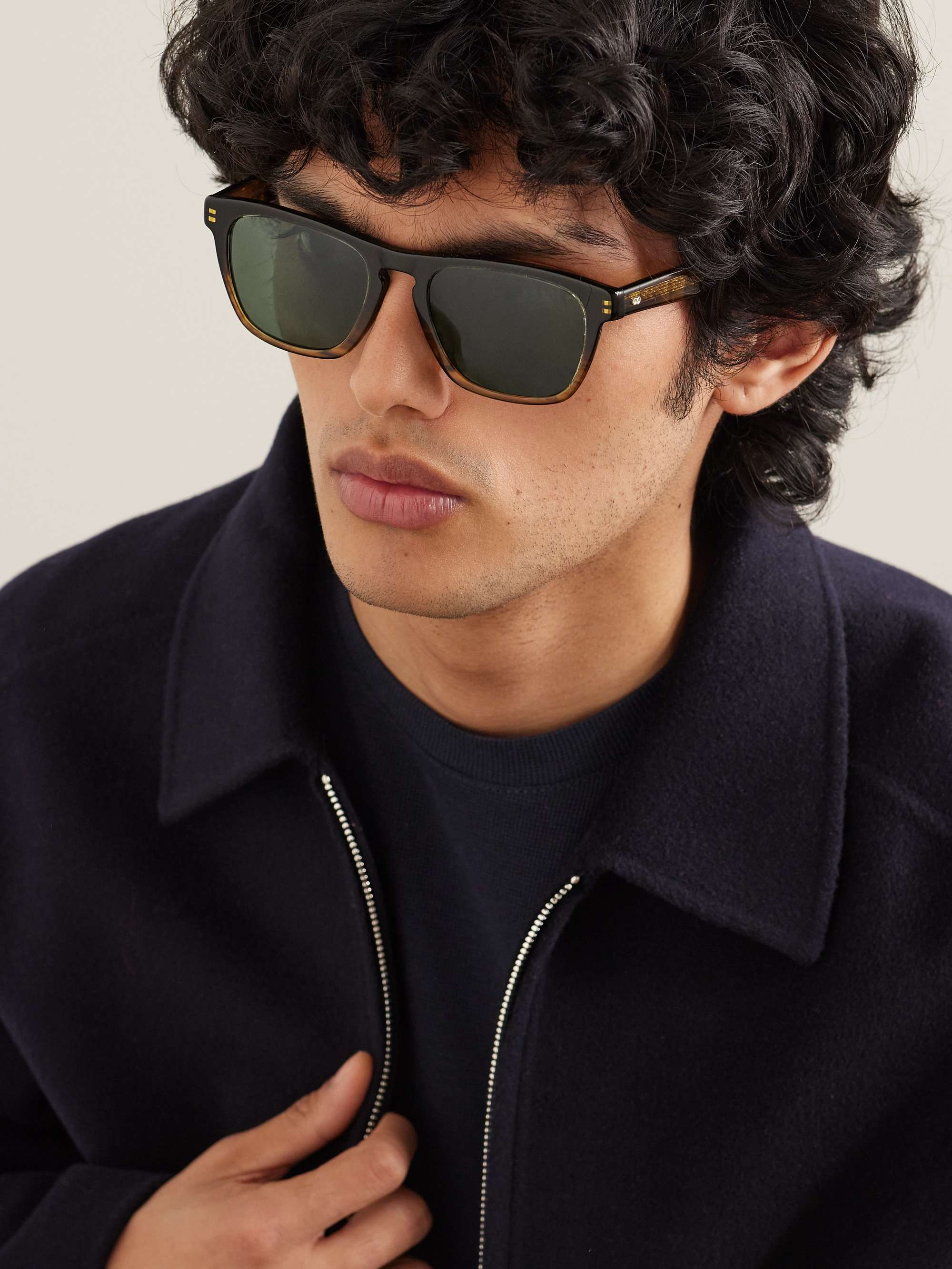 OLIVER PEOPLES + Roger Federer Square-Frame Degradé Acetate Sunglasses ...