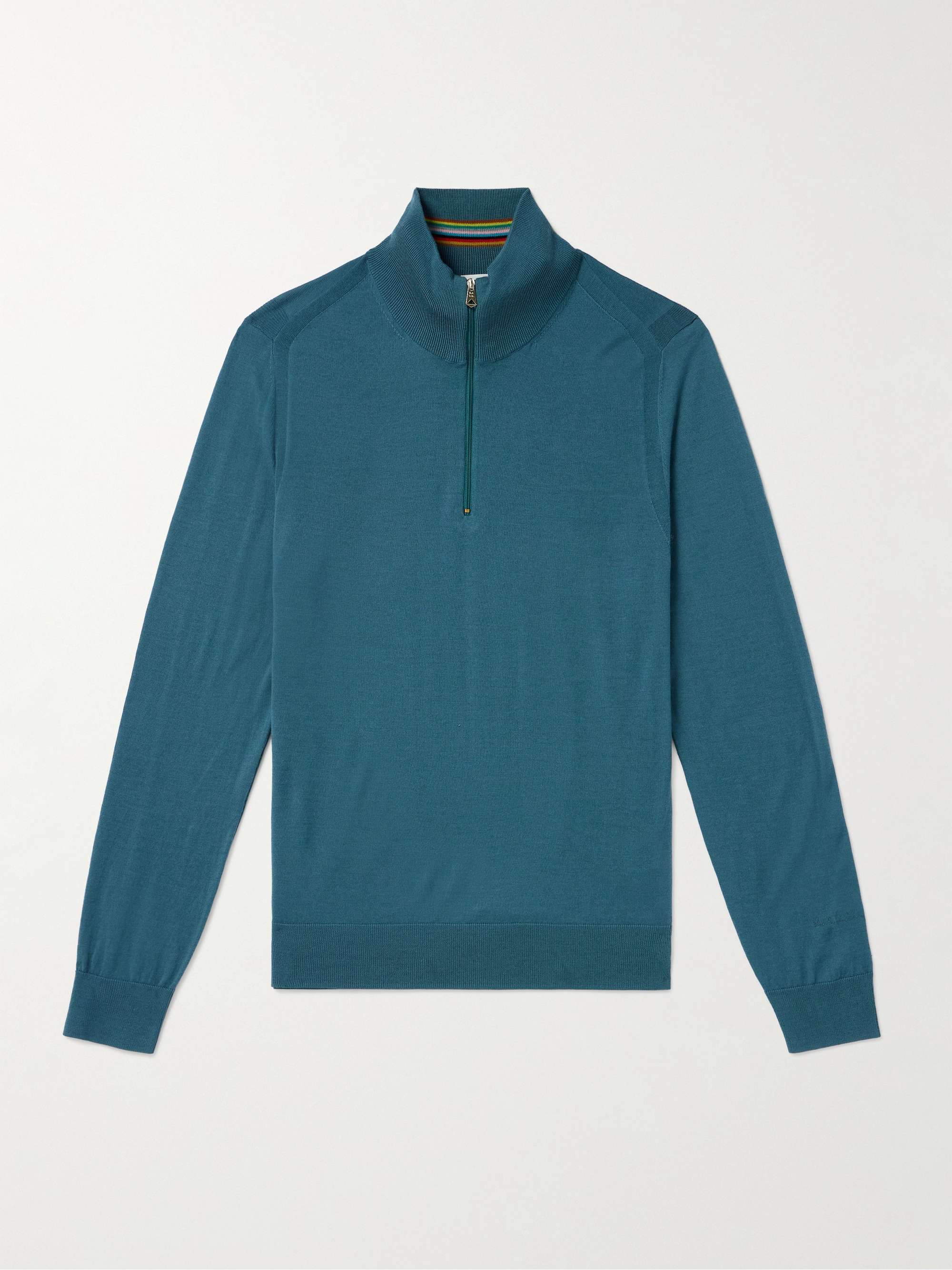 Merino Wool Half-Zip Sweater | Men’s Black Merino Wool Half Zip Sweater ...